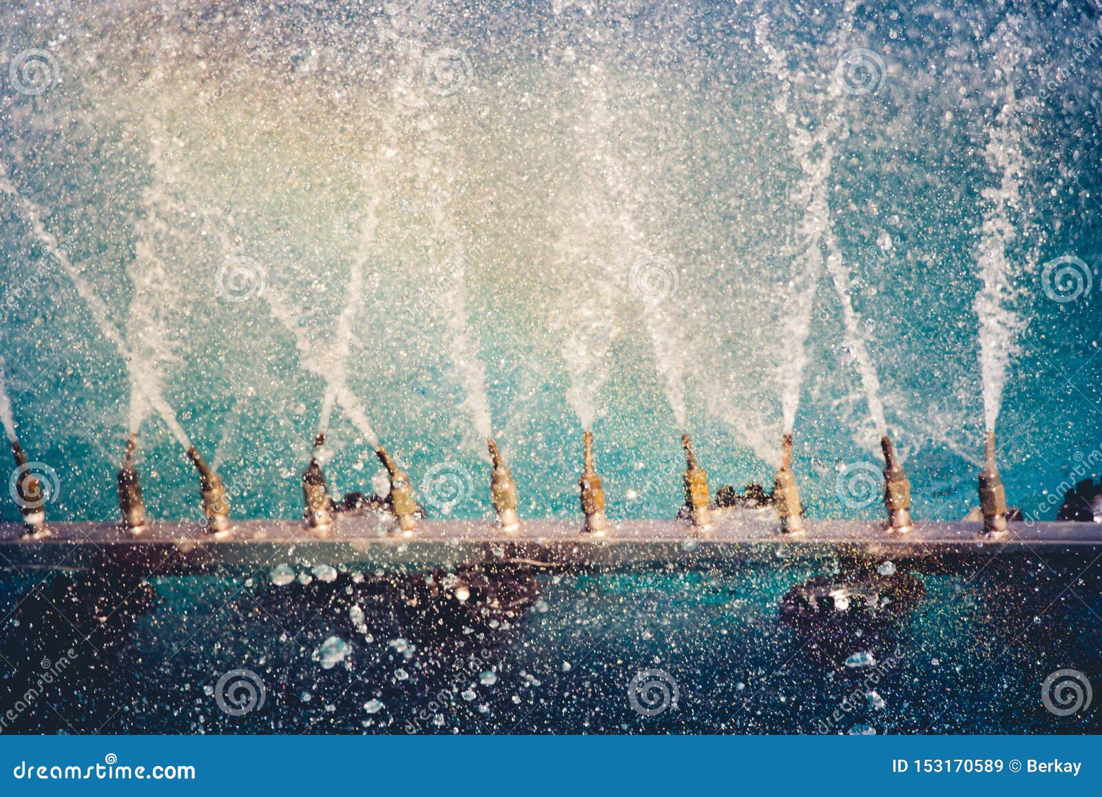 A Water Fountain Sprinkling Water on Display Stock Image - Image of ...