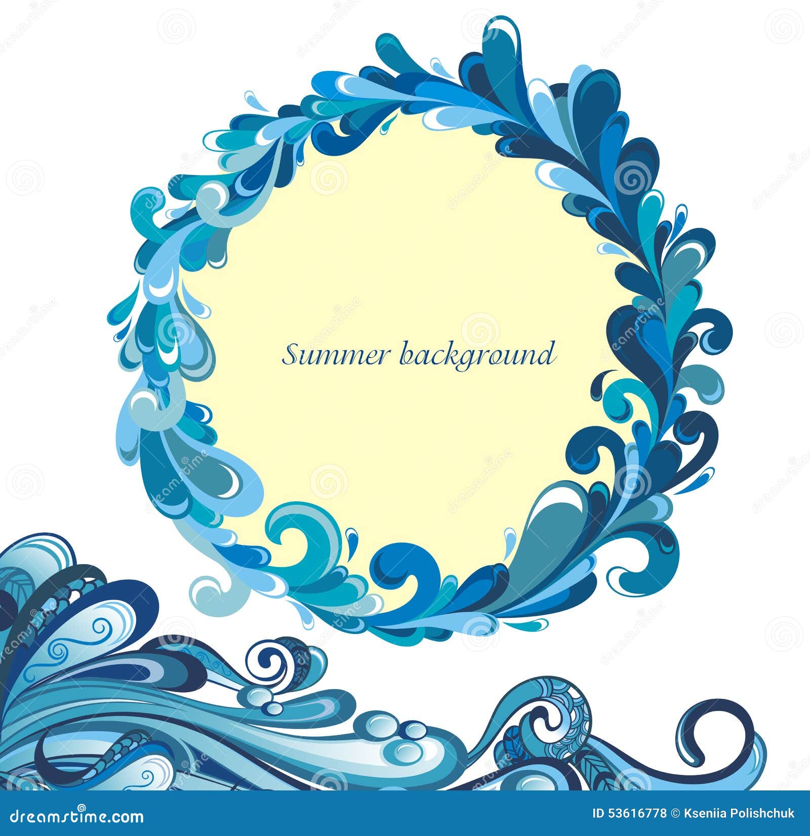 Water frame stock vector. Illustration of seascape, exotic - 53616778