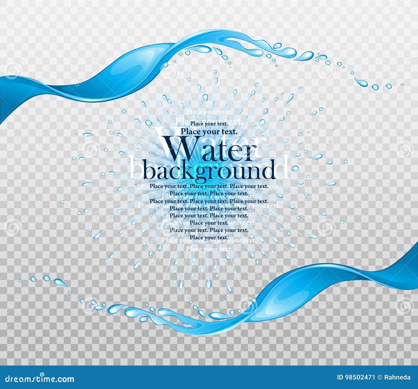 Water frame. stock vector. Illustration of abstract, blue - 98502471