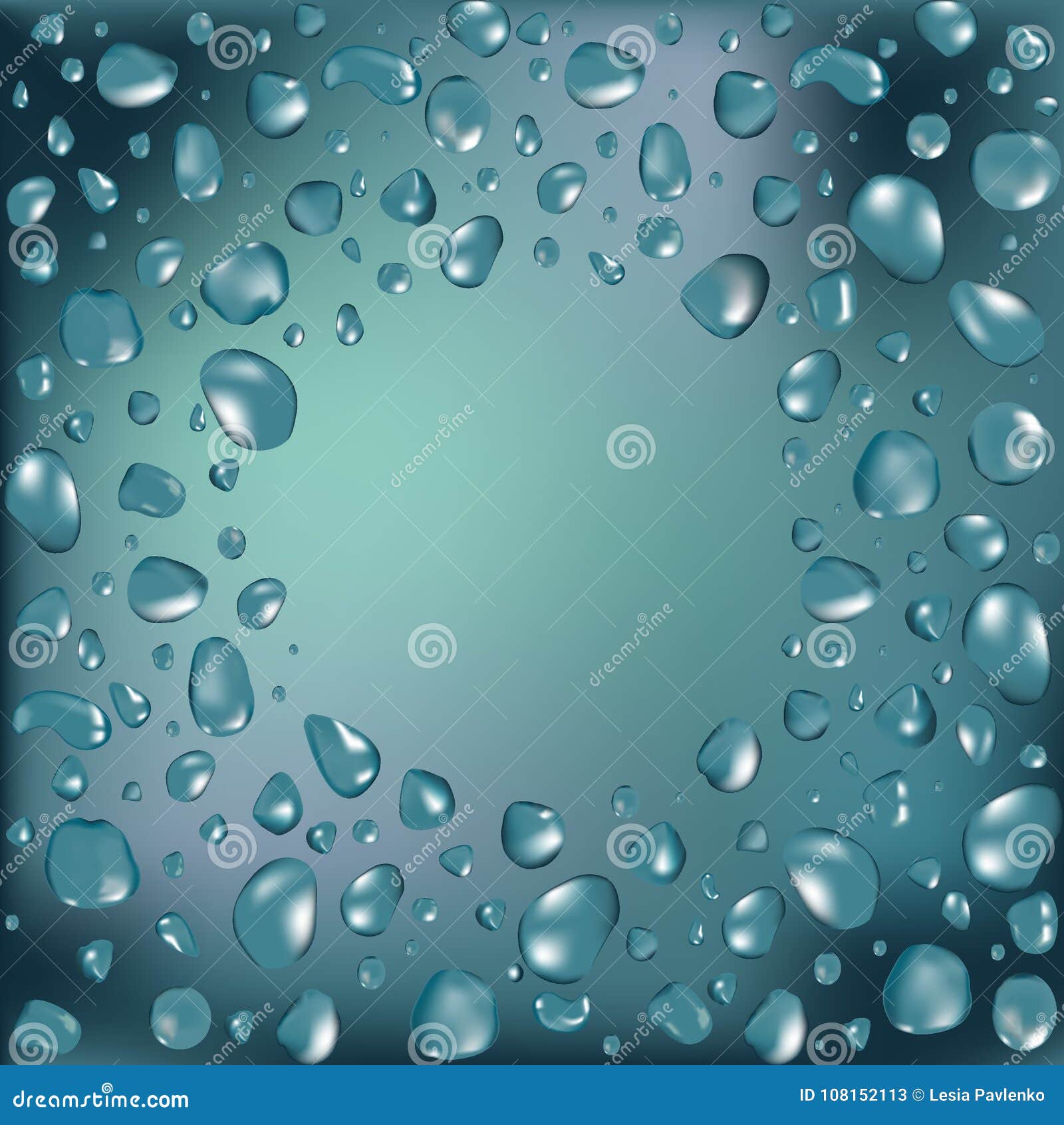 Water Frame with Water Drops. Vector Illustration Stock Illustration ...