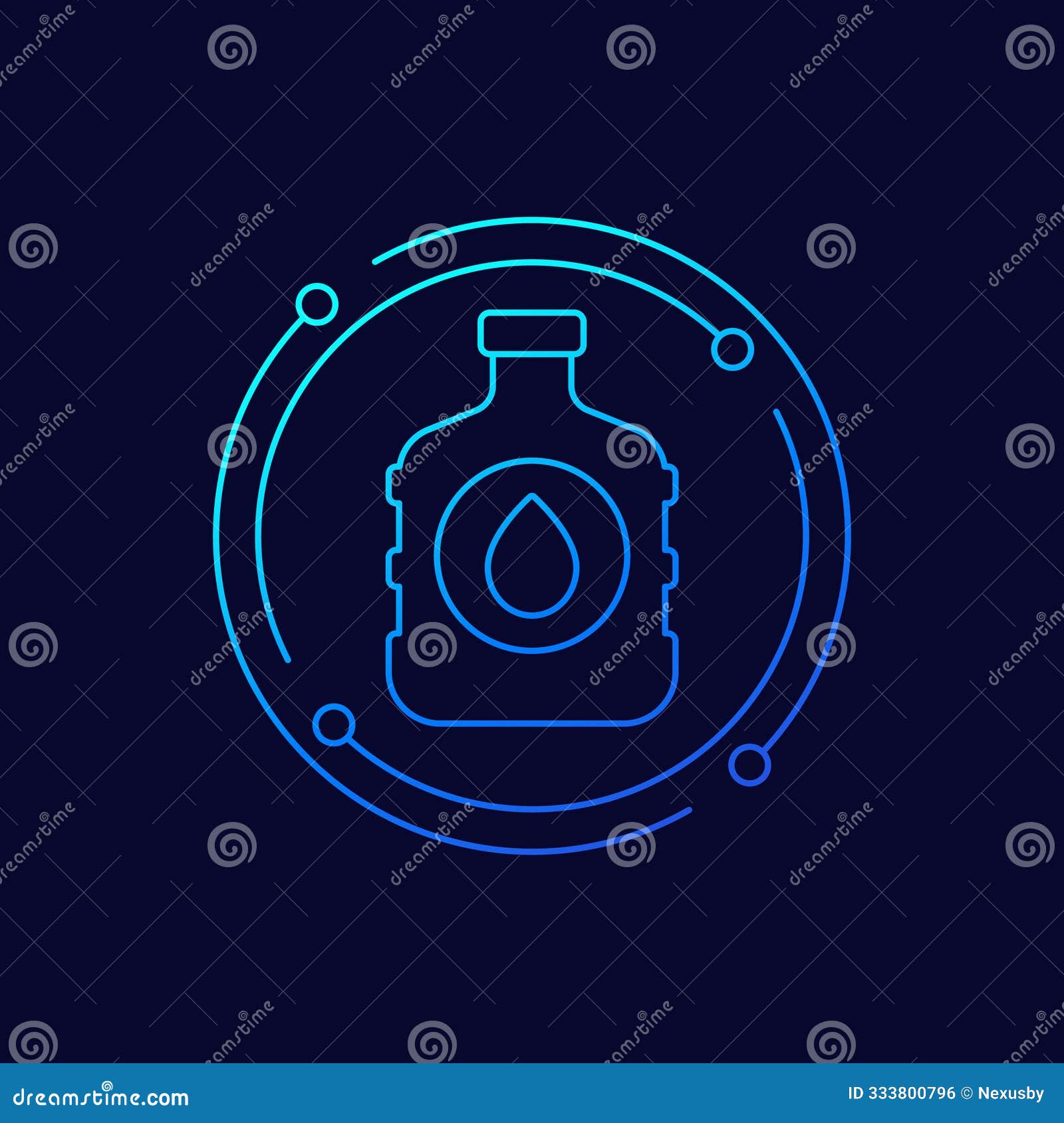 Water Gallon Icon, Linear Design Stock Vector - Illustration of cooler ...