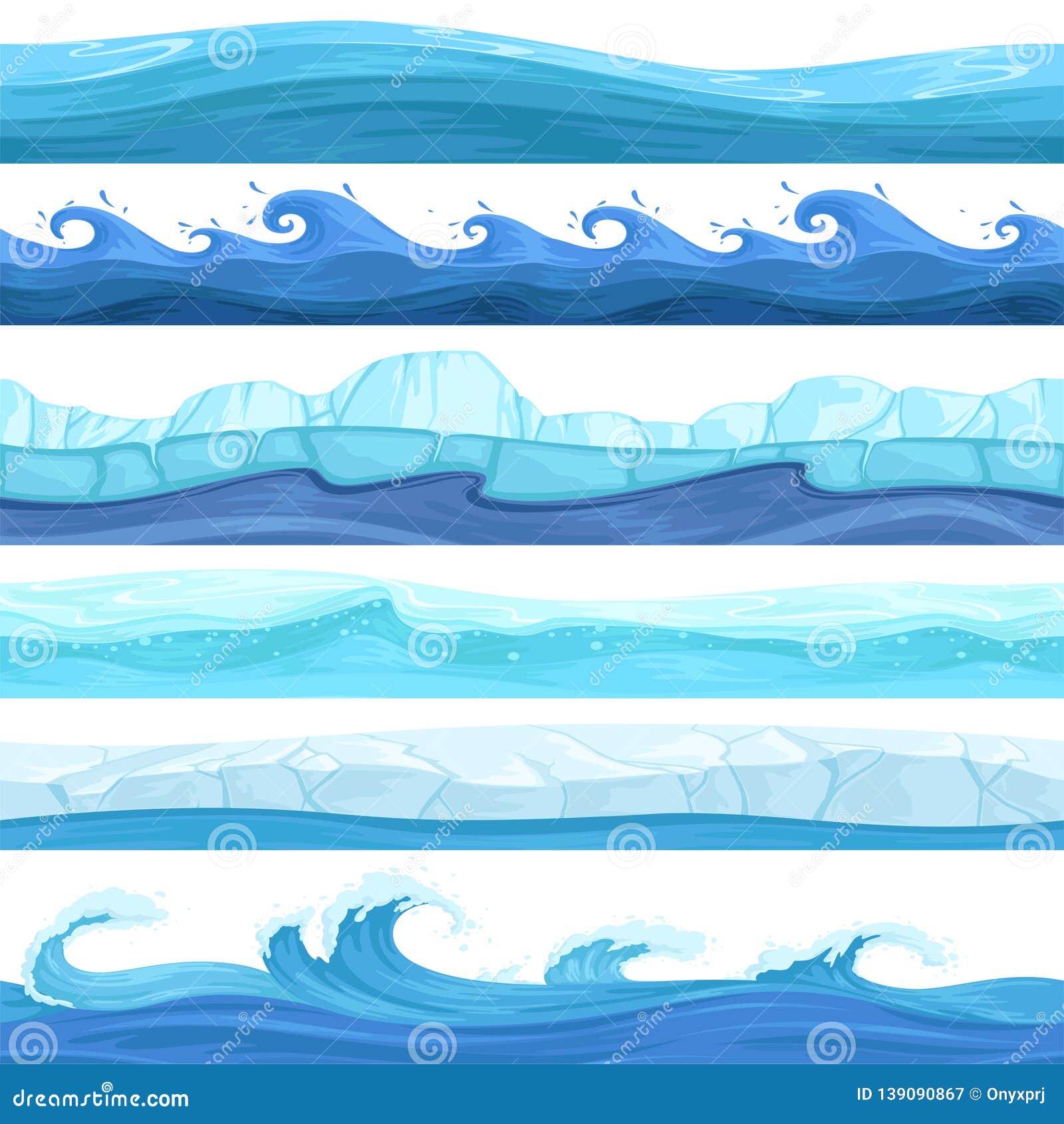 Water Game Seamless. Liquid Blue Surface Background For 2d Game ...