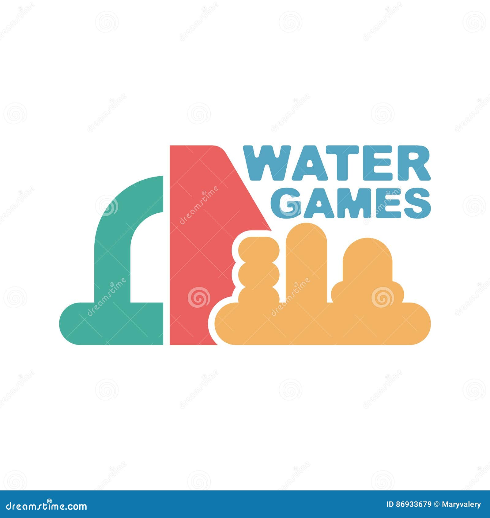 Water Games Logo. Emblem for Inflatable Park Attraction Stock Vector ...