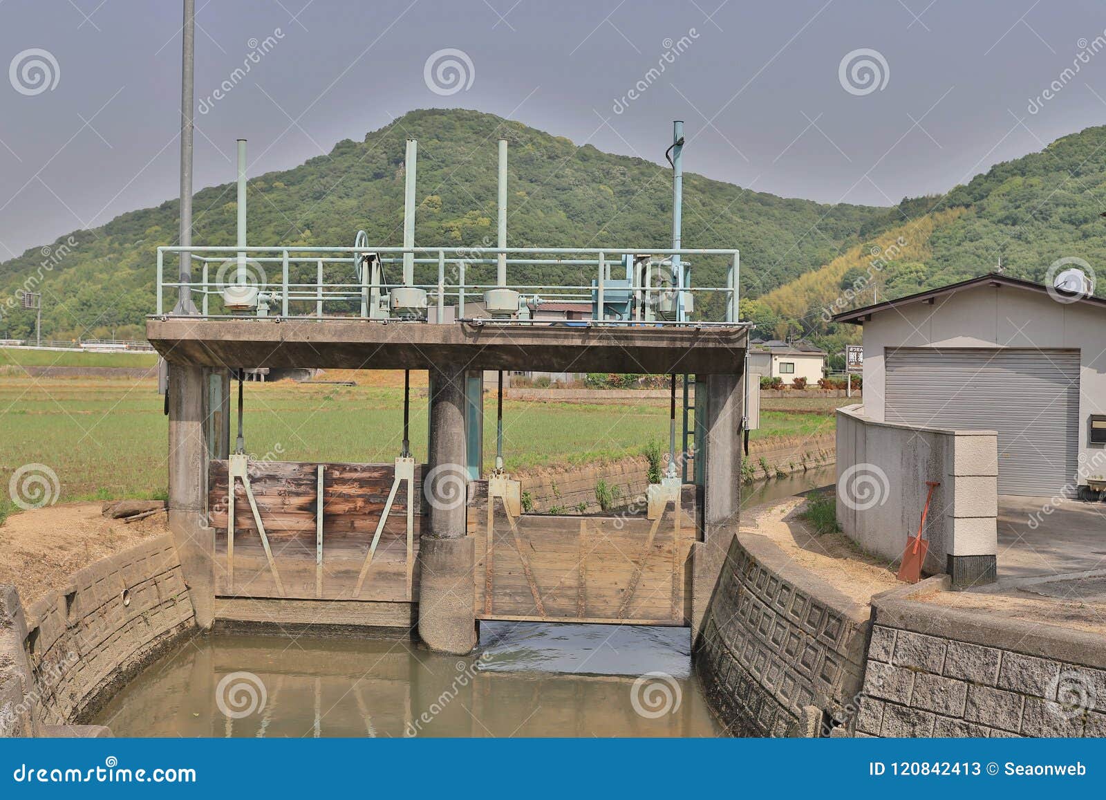 A Water Gate, Irrigation for Agriculture in Japan Stock Image - Image ...