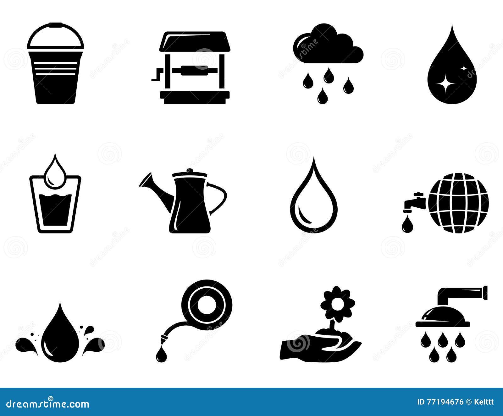 Water Gevend Zwart Pictogram Vector Illustratie - Illustration of slang ...
