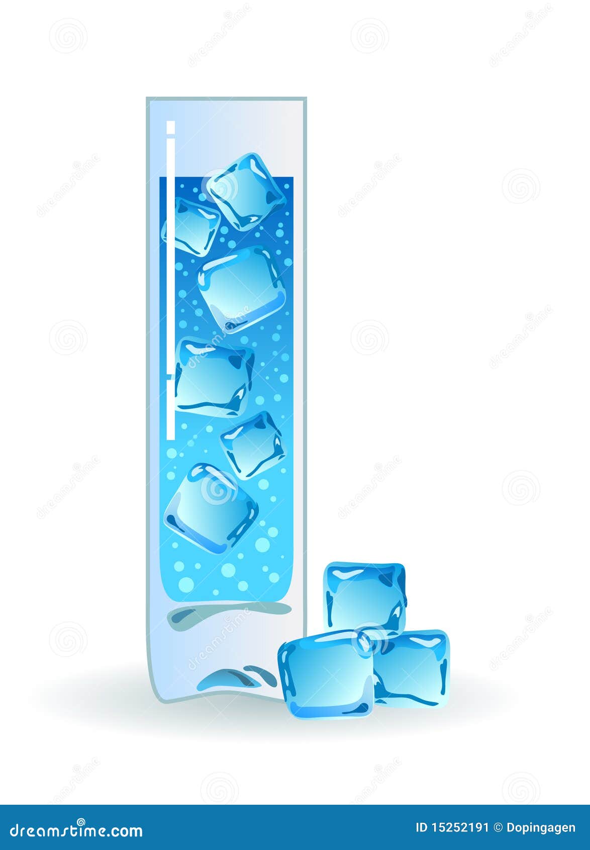 Water in glass with ice. stock vector. Illustration of refreshment ...