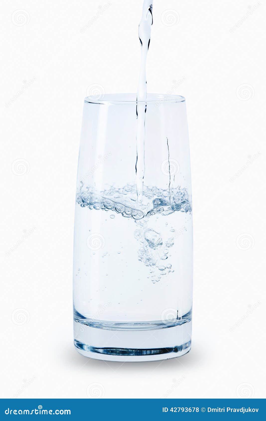 Water Glass Isolated with Reflection on White Stock Photo - Image of ...