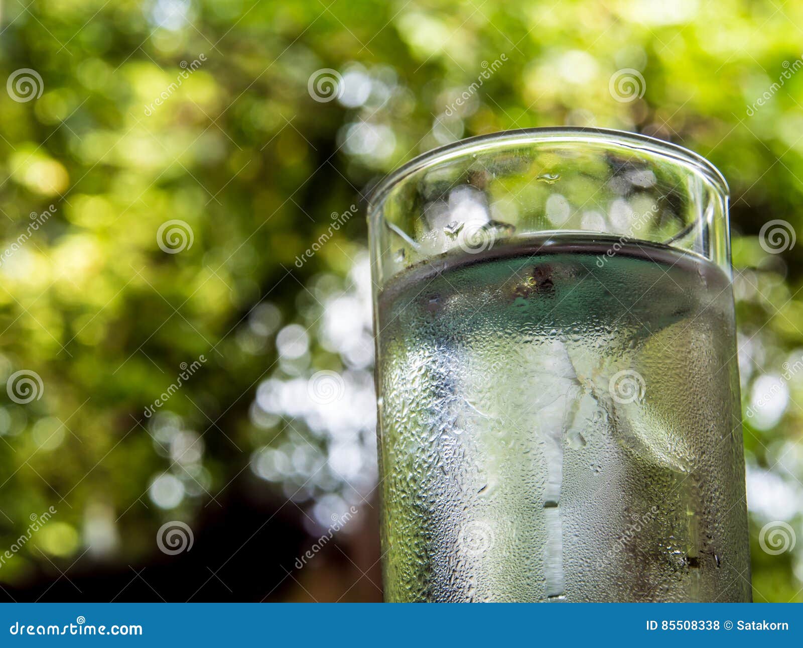 Water in the Glass at Outdoor Restaurant Stock Photo - Image of fresh ...