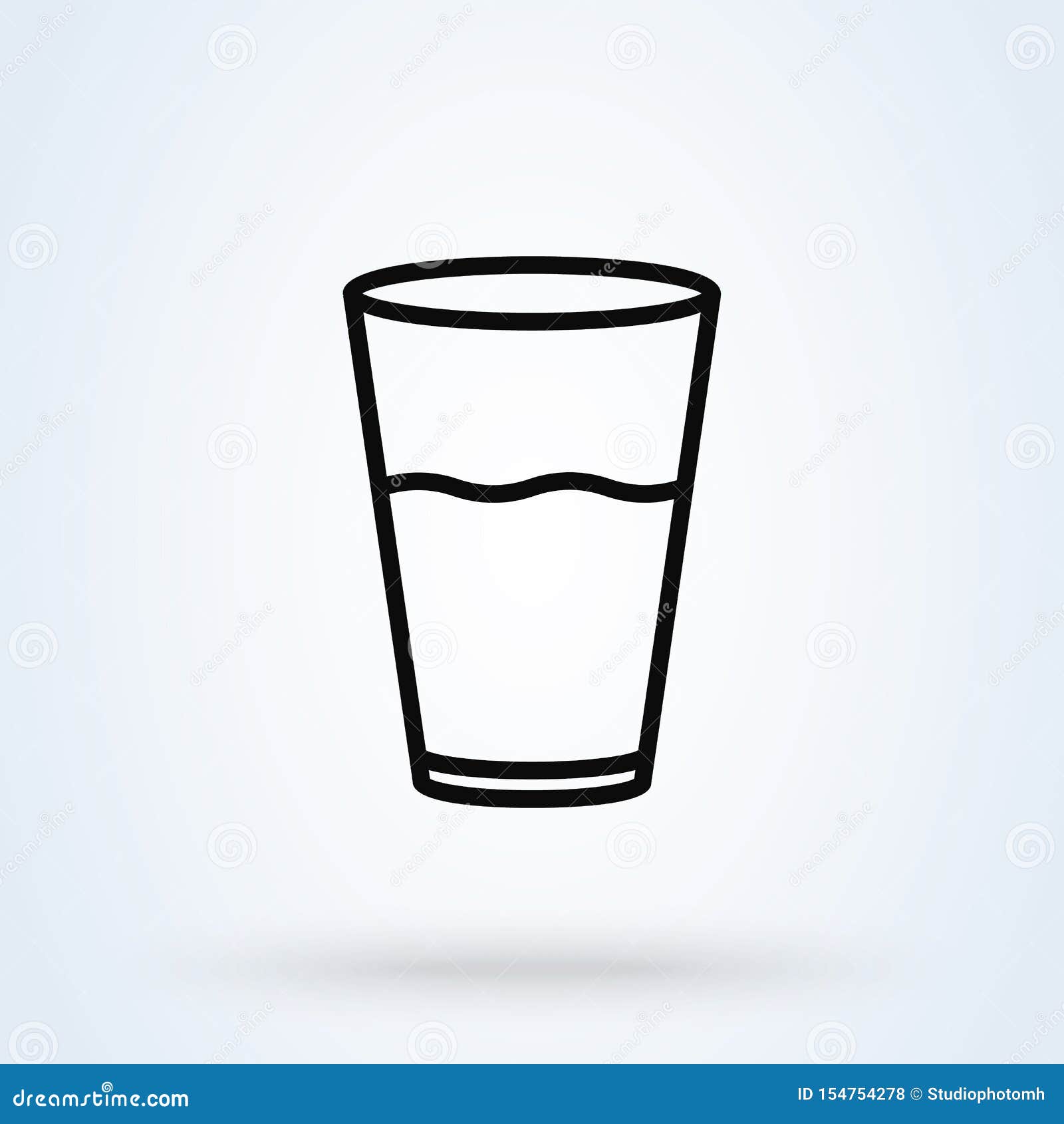 Water Glass Simple. Line Art Vector Modern Icon Design Illustration ... Water Glass Simple. Line Art Vector Modern Icon Design Illustration ...