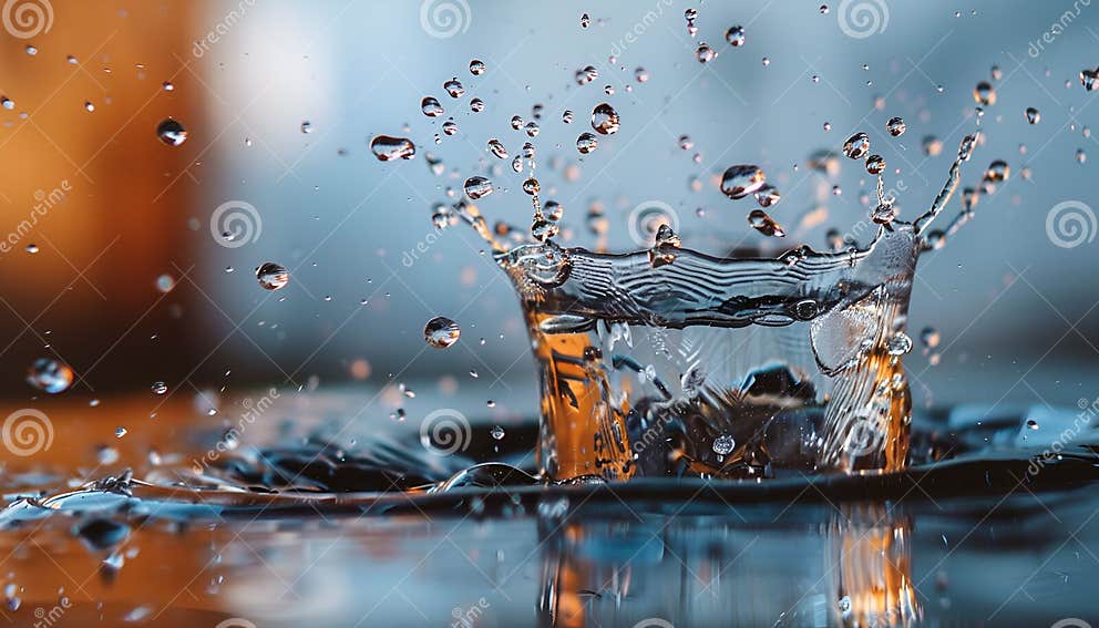 Water glass splash stock photo. Image of beverage, blue - 358617266