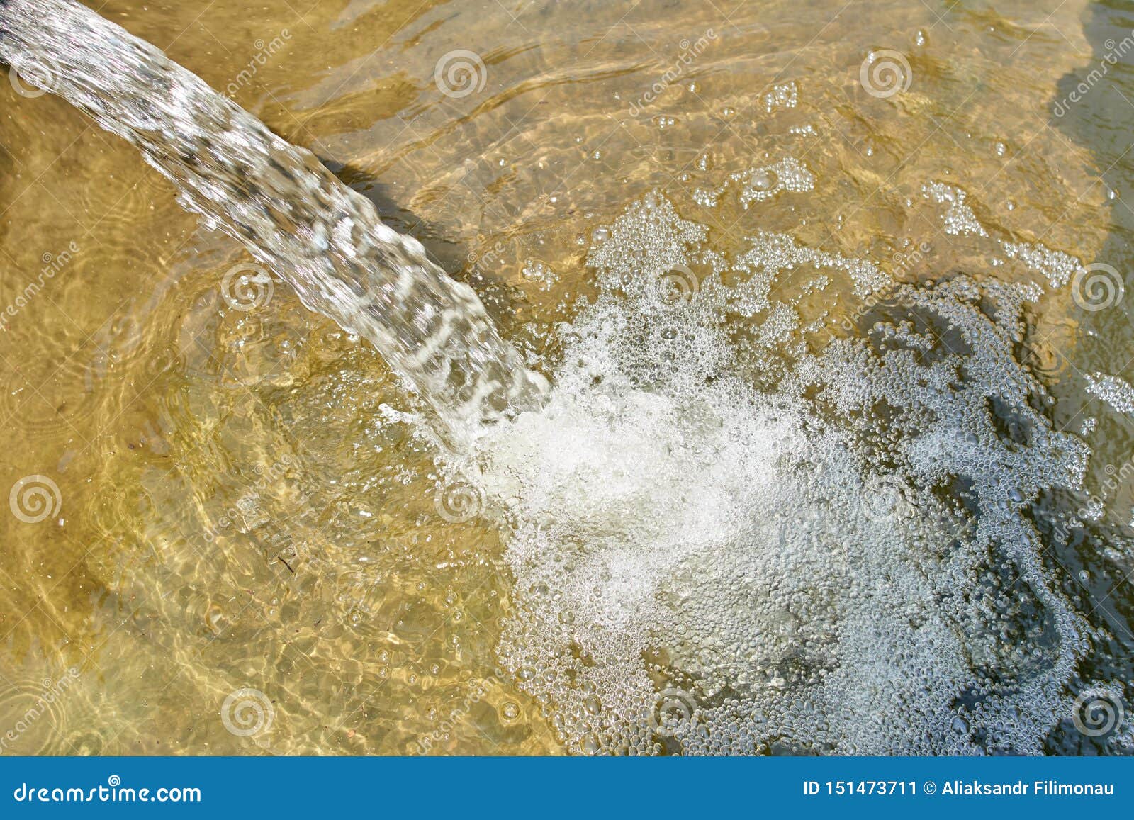 Water Gushing Out of the Pipe Close Up Stock Image - Image of flowing ...