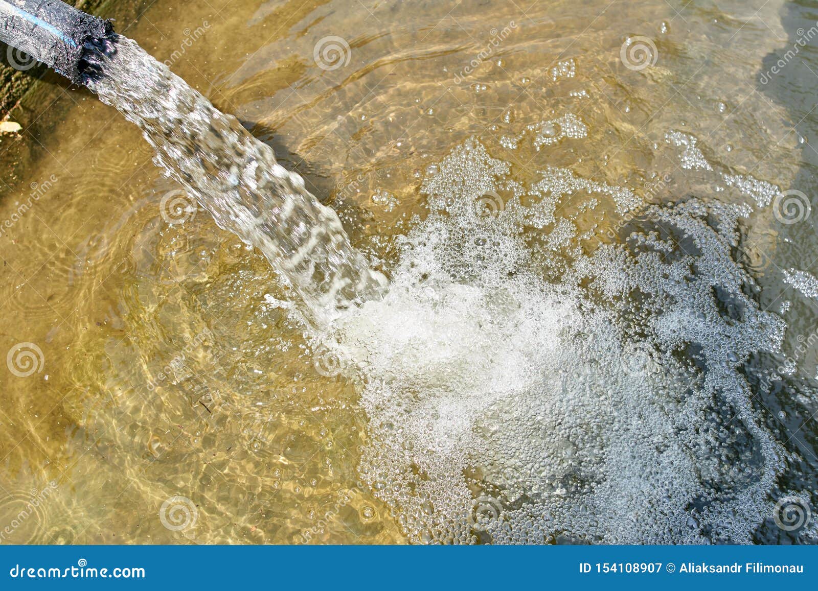 Water Gushing Out of the Pipe Close Up Stock Image - Image of clean ...