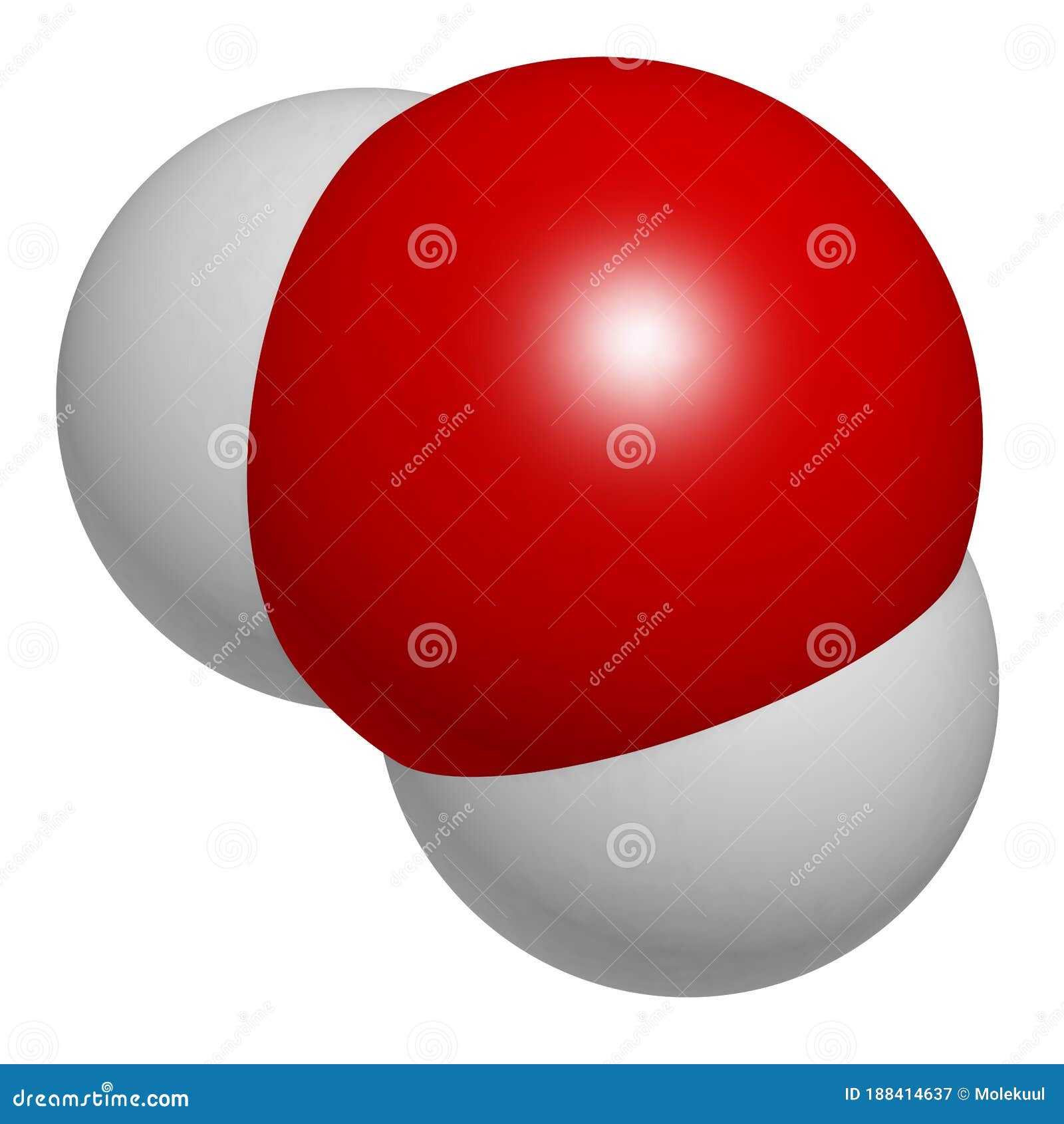 Water H2O Molecule. Atoms Are Represented As Spheres With Conventional ...