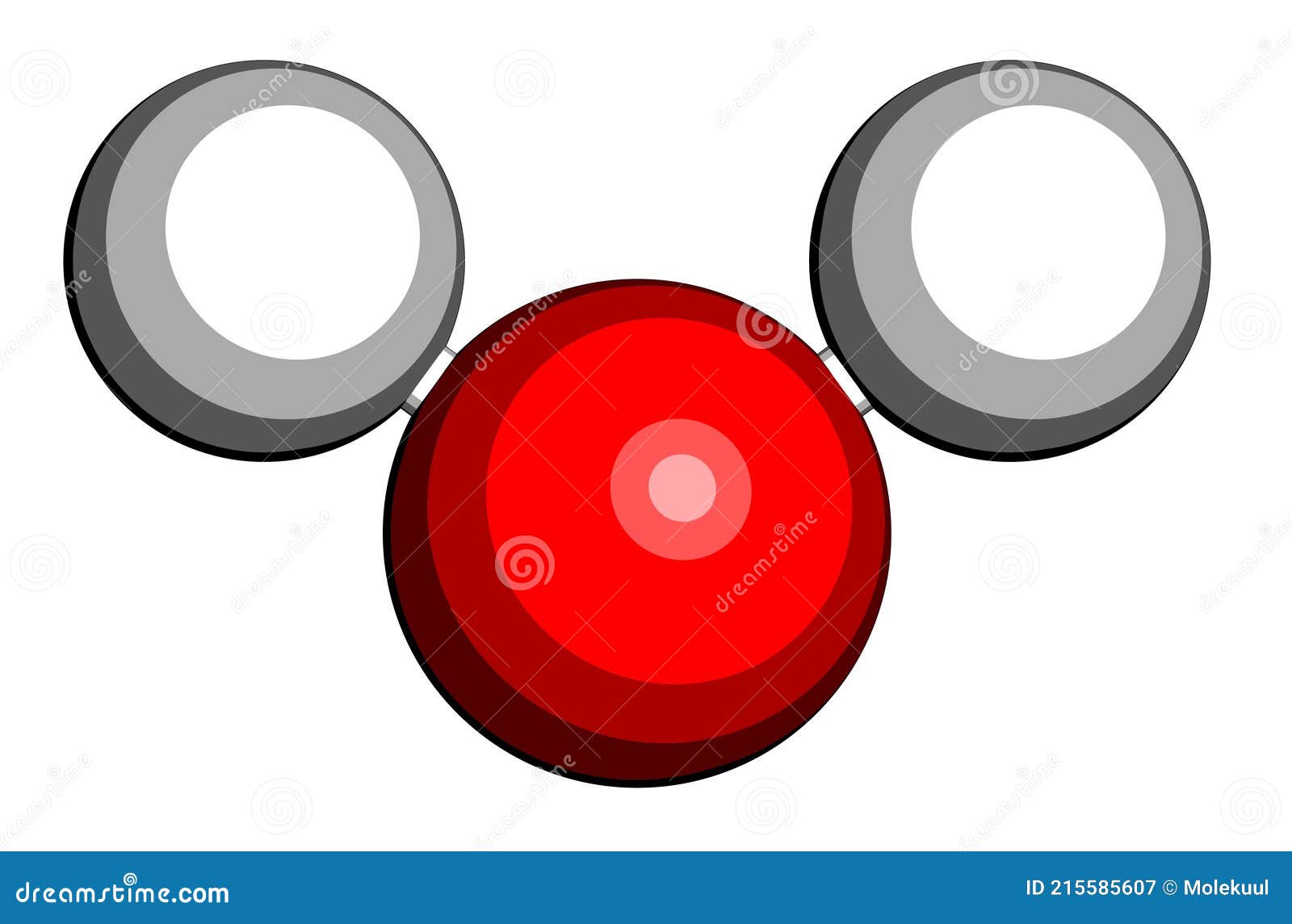 Water H2O Molecule. 3D Rendering. Atoms are Represented As Spheres with ...