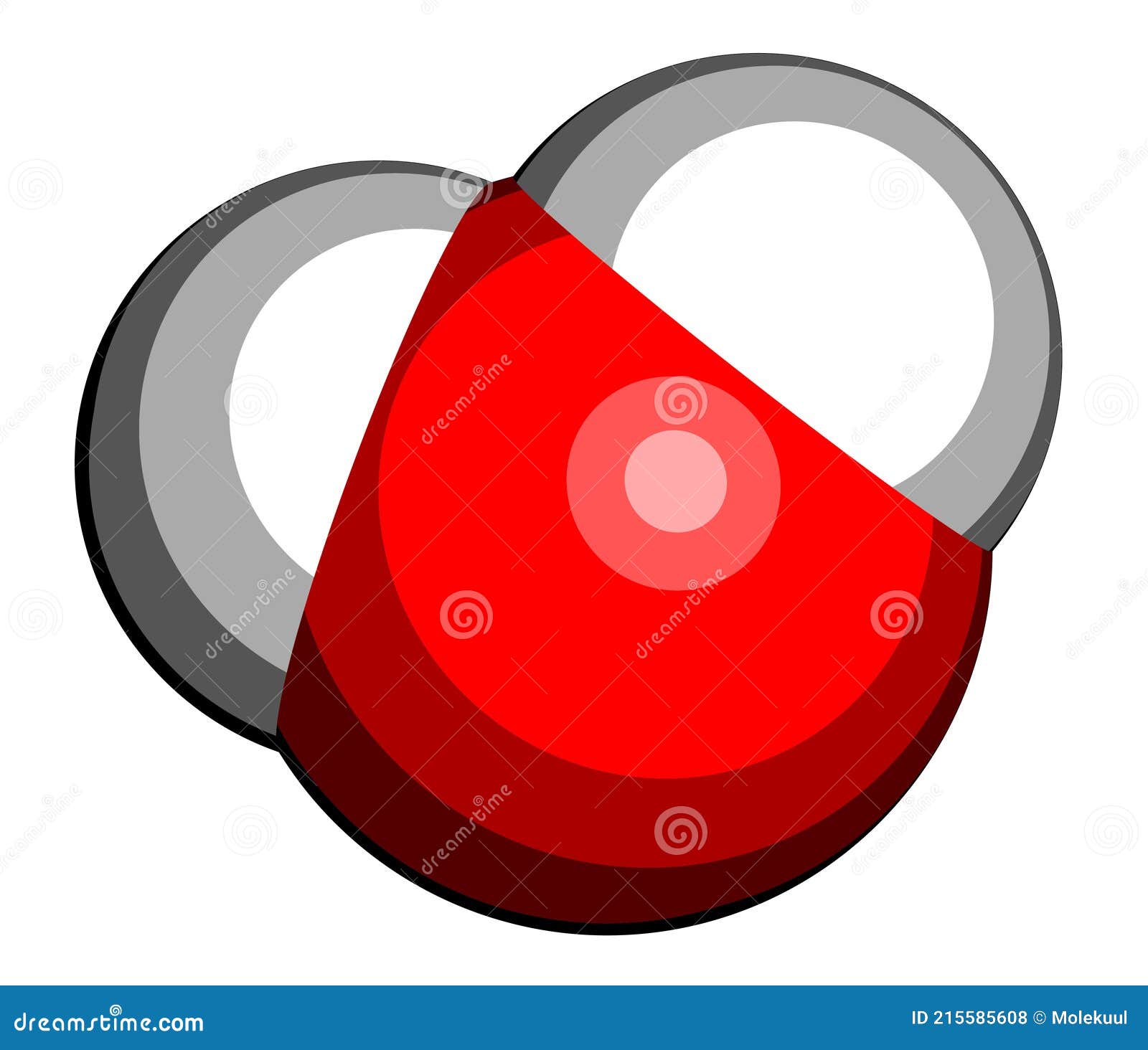 Water H2O Molecule. 3D Rendering. Atoms are Represented As Spheres with ...