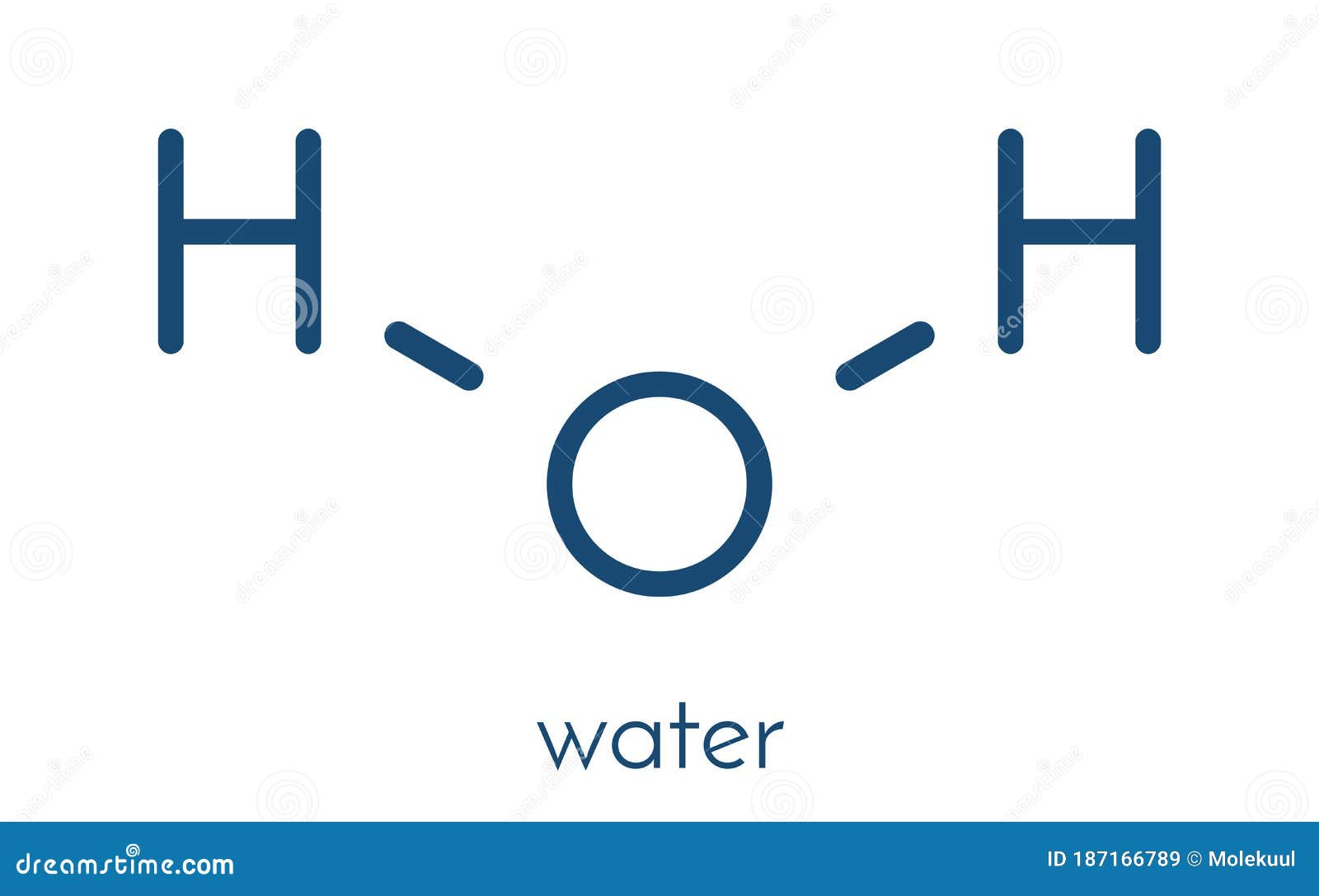 Water H2O Molecule. Skeletal Formula. Stock Vector - Illustration of ...