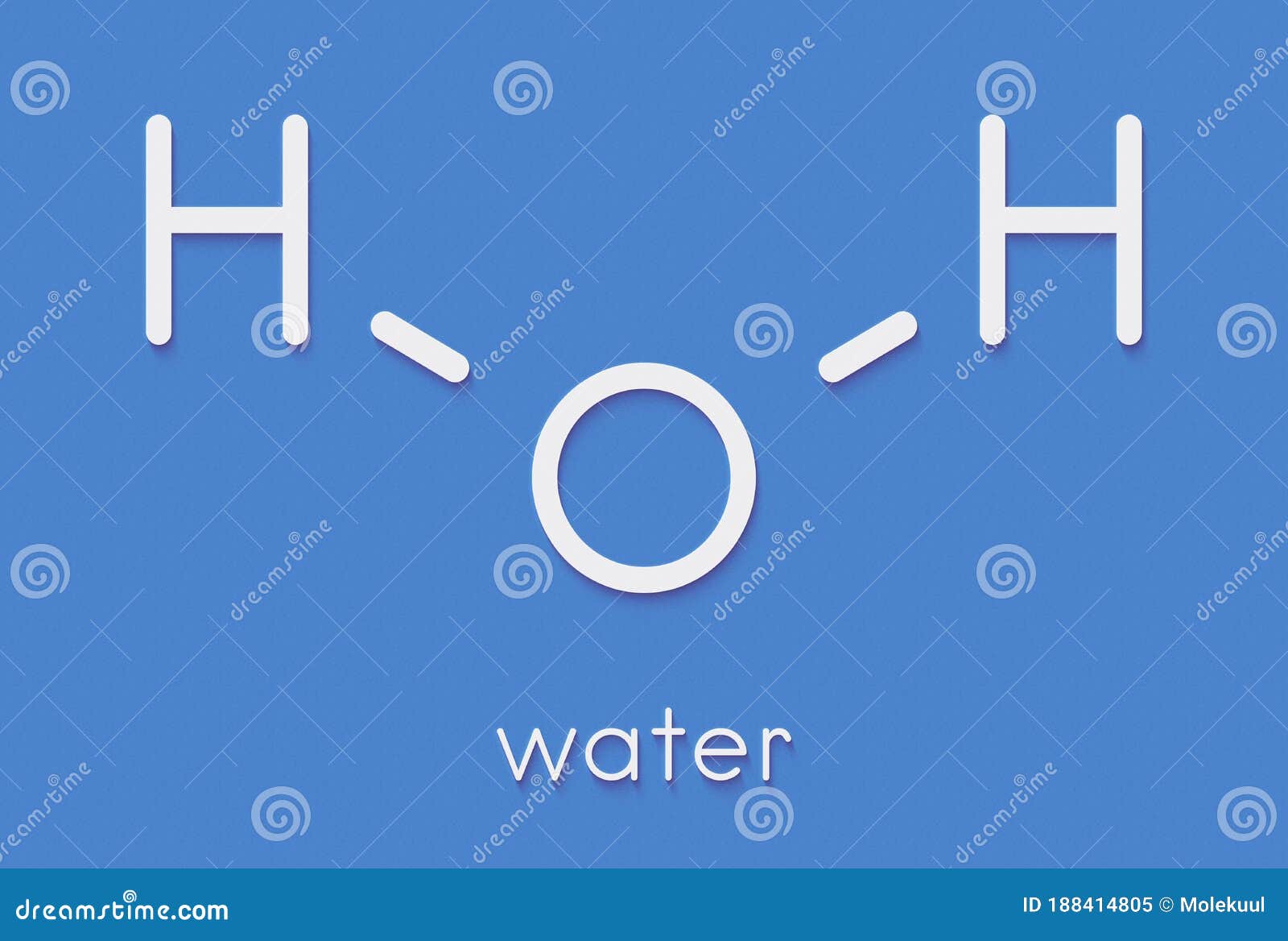 Water H2O Molecule. Skeletal Formula. Stock Illustration - Illustration ...