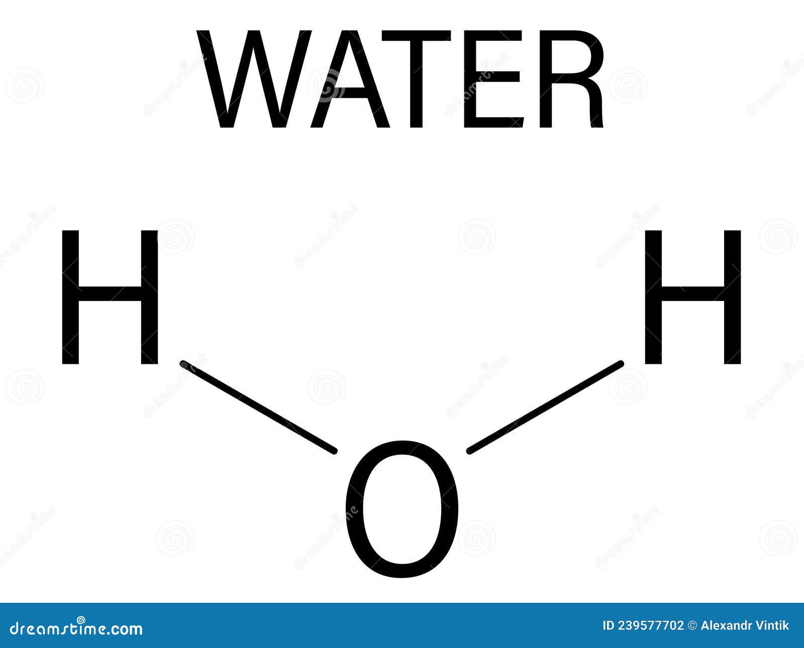 Water H2o Molecule Skeletal Formula Stock Vector Illustration Of