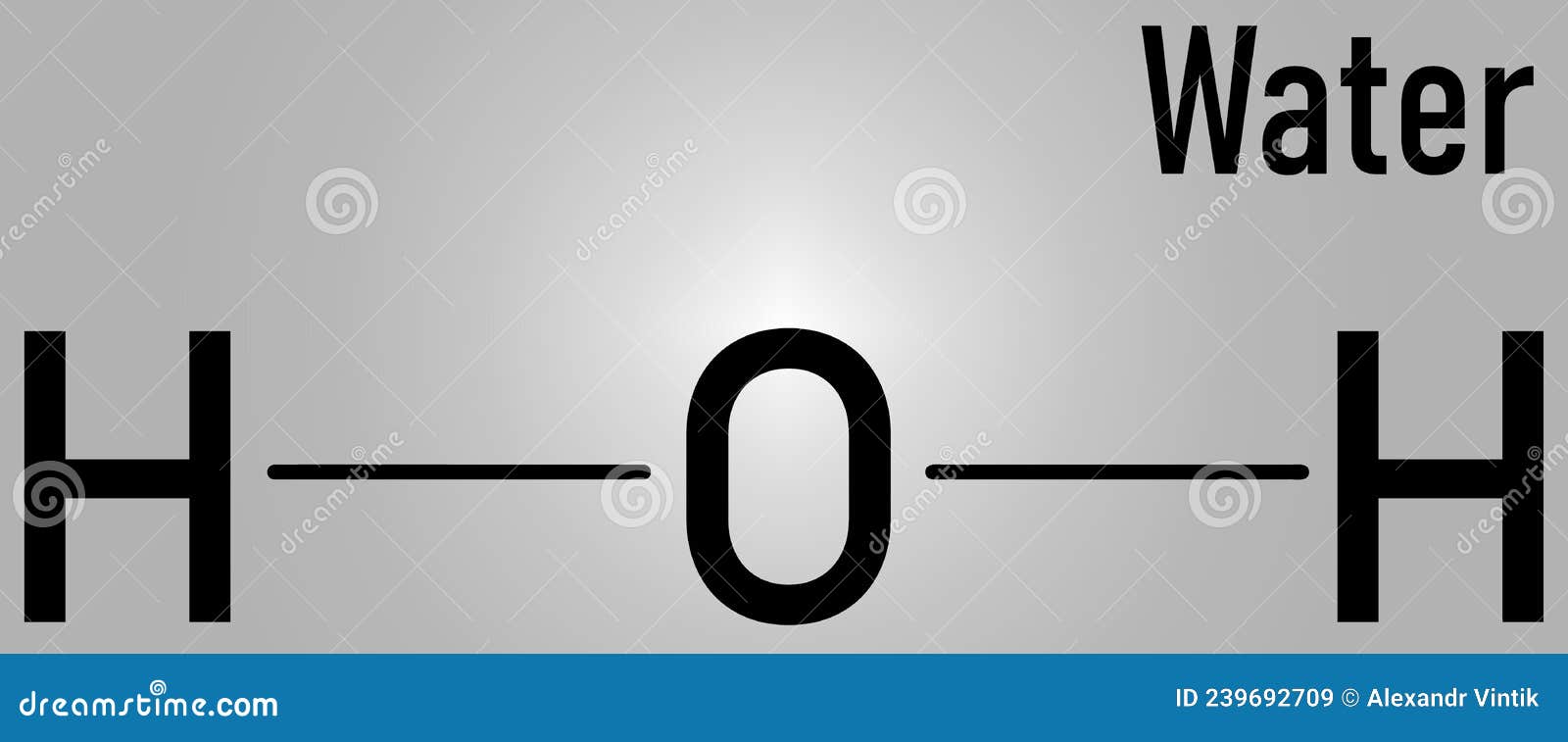 Water H2o Molecule Skeletal Formula Stock Vector Illustration Of