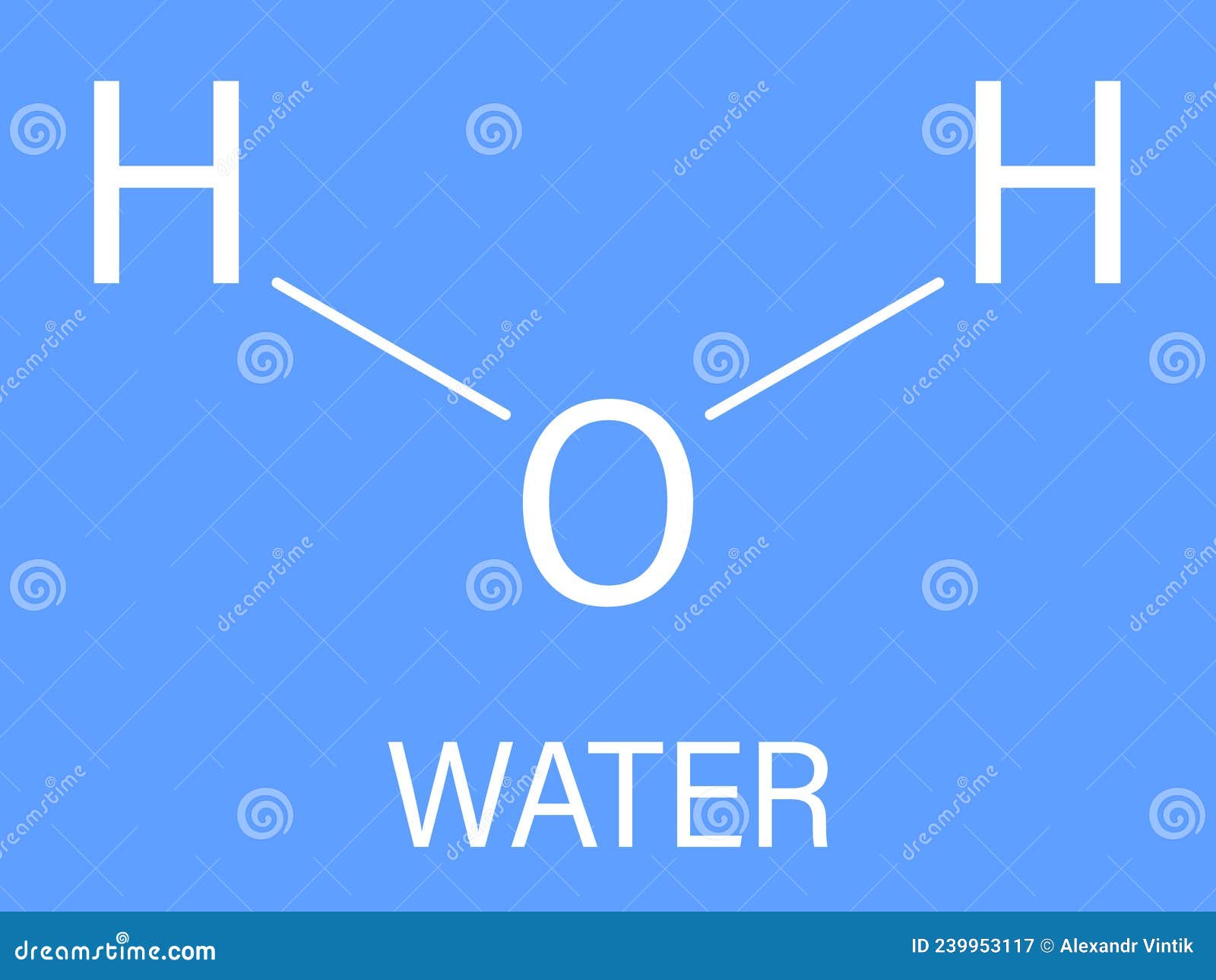 Water H2o Molecule Skeletal Formula Stock Vector Illustration Of