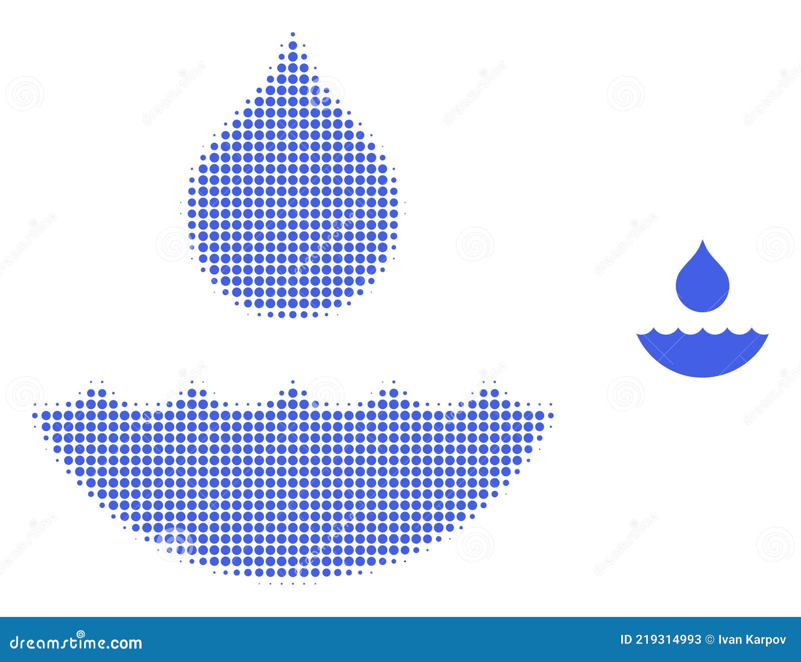 Water Halftone Dot Icon stock vector. Illustration of halftone - 219314993