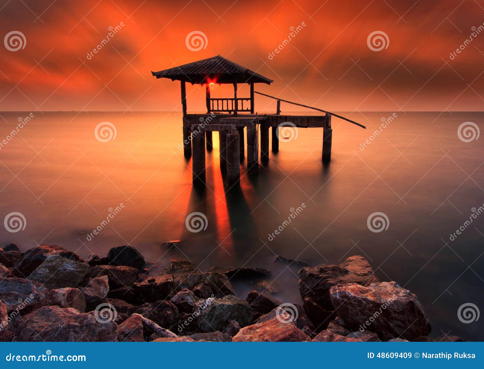 The Water Hall at the Stone Beach, Thailand Stock Image - Image of edge ...