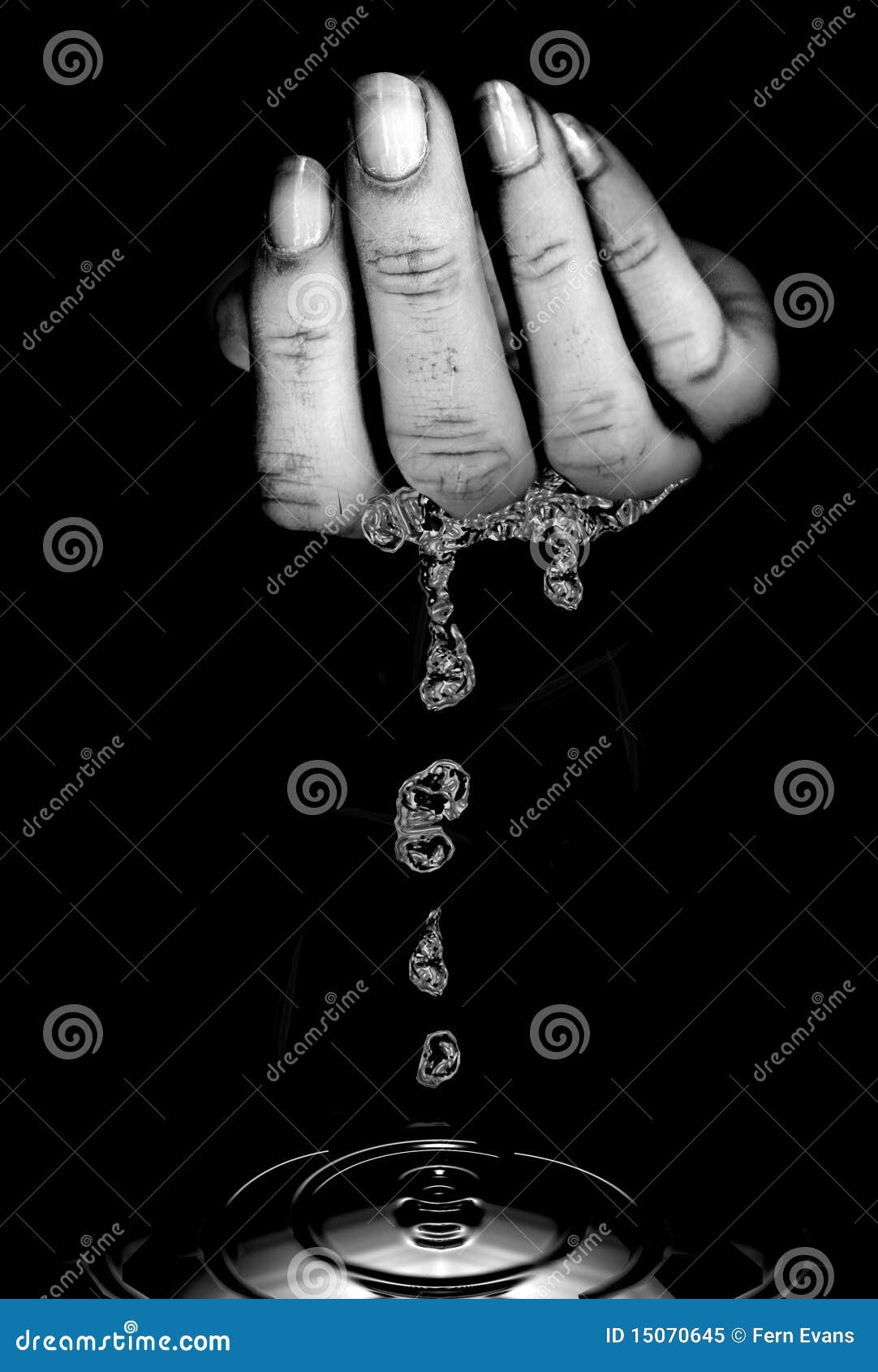 Water through hand stock illustration. Illustration of puddle - 15070645