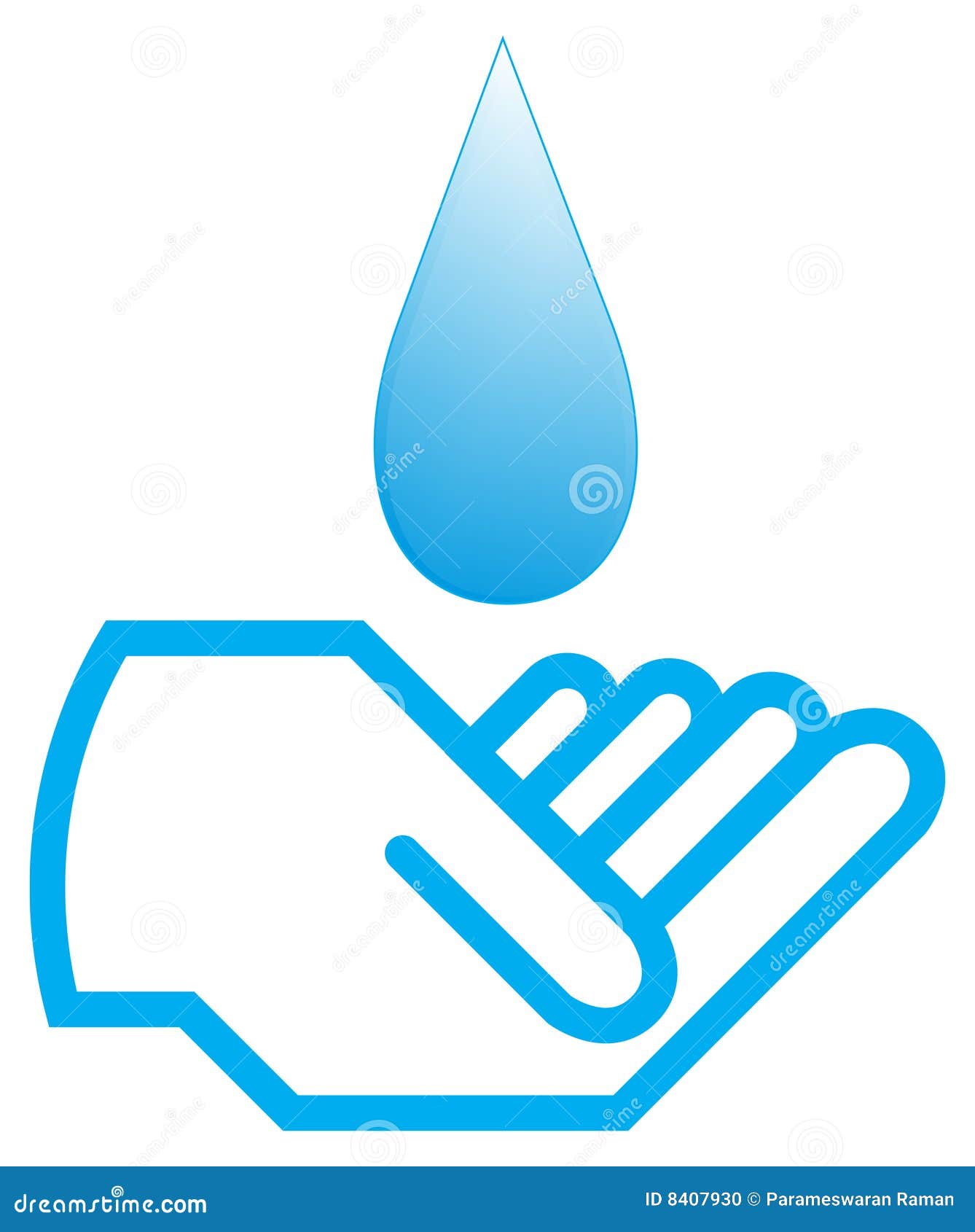 Water with hand stock vector. Illustration of colorful - 8407930