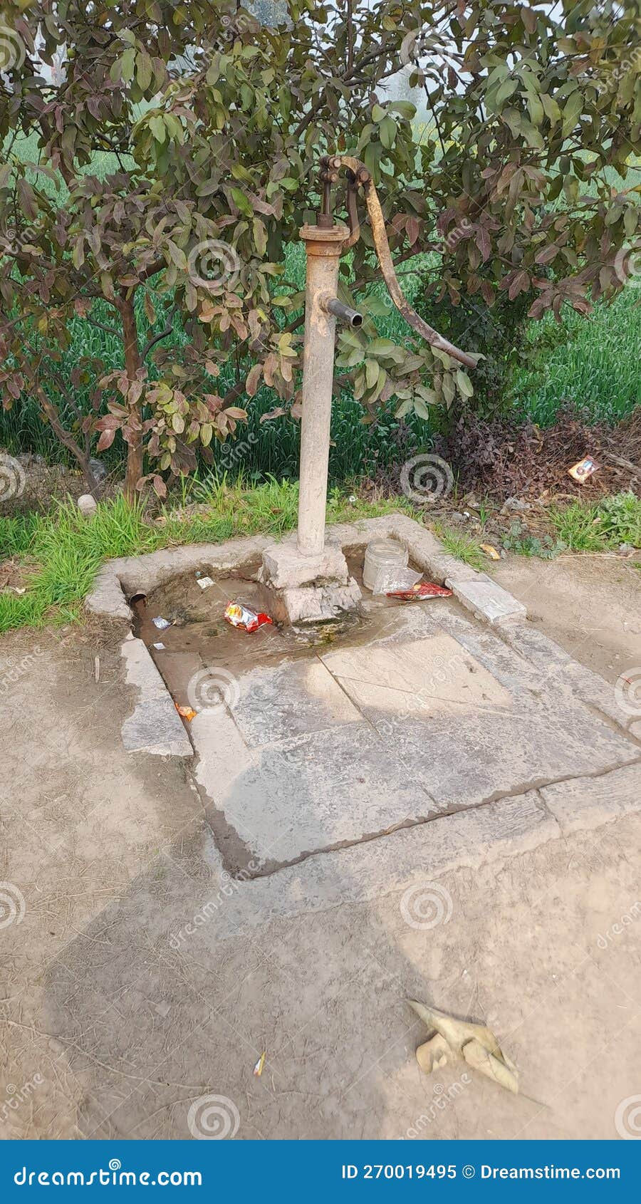 A Water Hand Pump in the Road Stock Image - Image of waterway, terrain ...