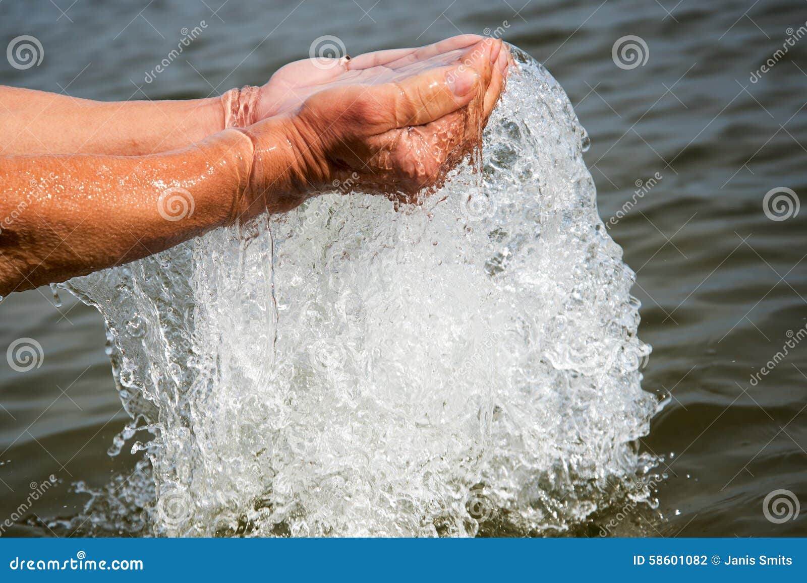 Water and hand. stock photo. Image of skin, water, blue - 58601082