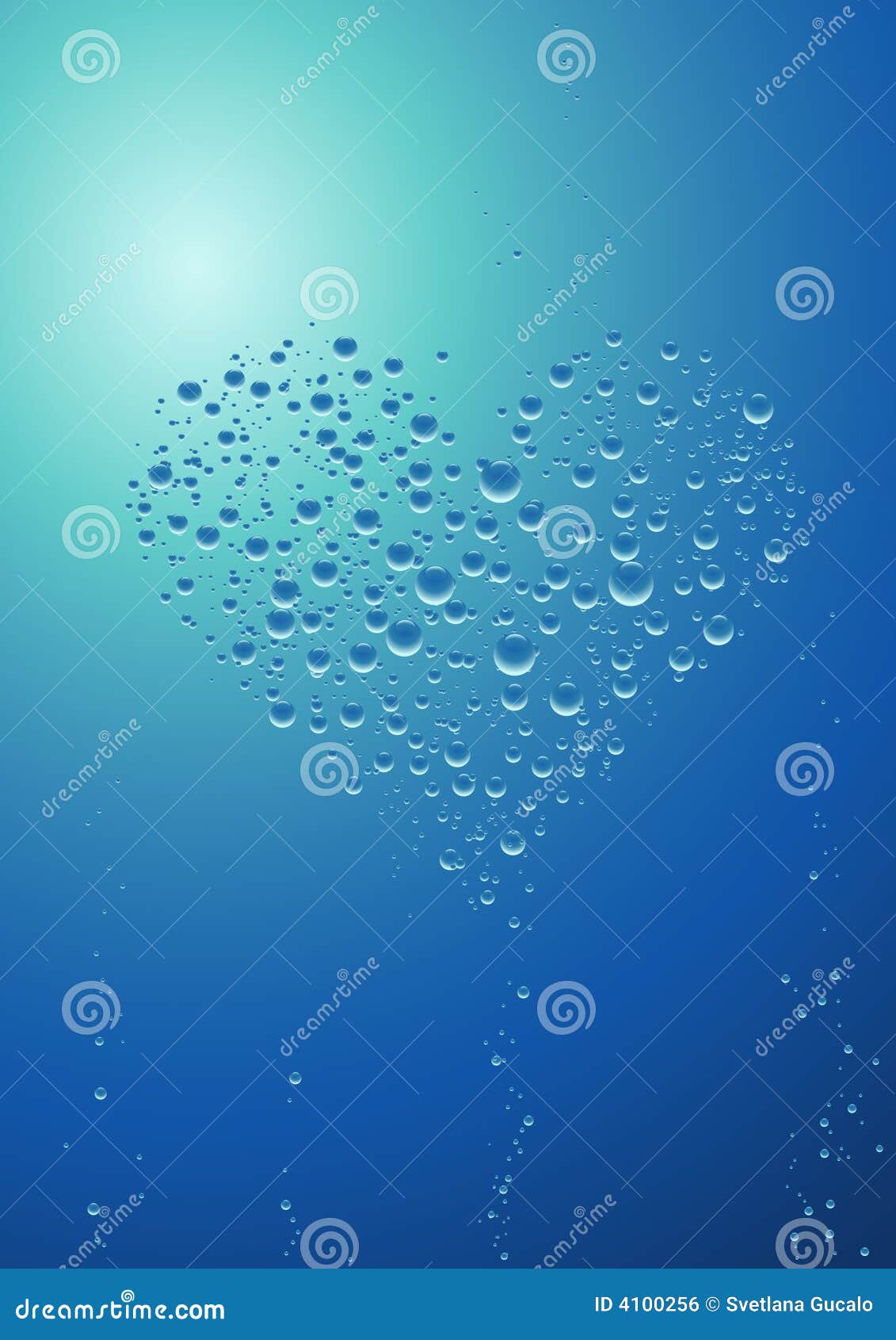 Water heart stock vector. Illustration of reflection, shiny - 4100256