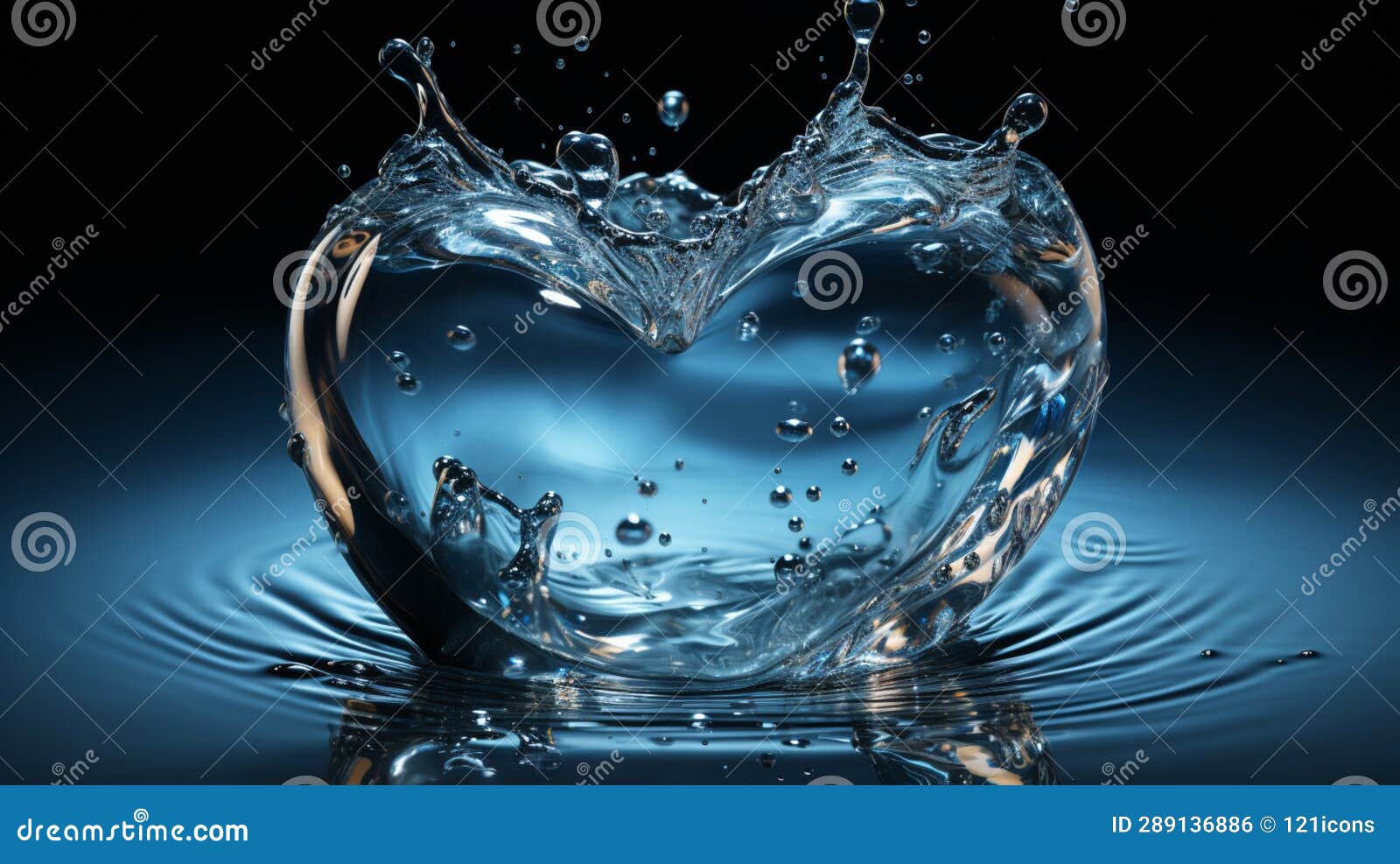 A Water Heart Isolated on Transparent Background Stock Illustration ...