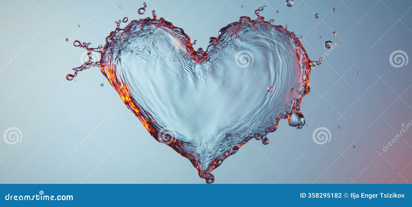 Water Heart. Splash of Clean Water in the Form of a Heart Shape, on ...