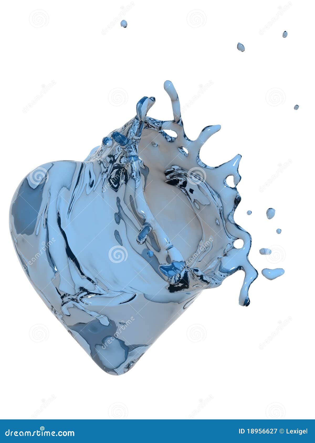 Water Heart Strike Hole and Splash Stock Illustration - Illustration of ...