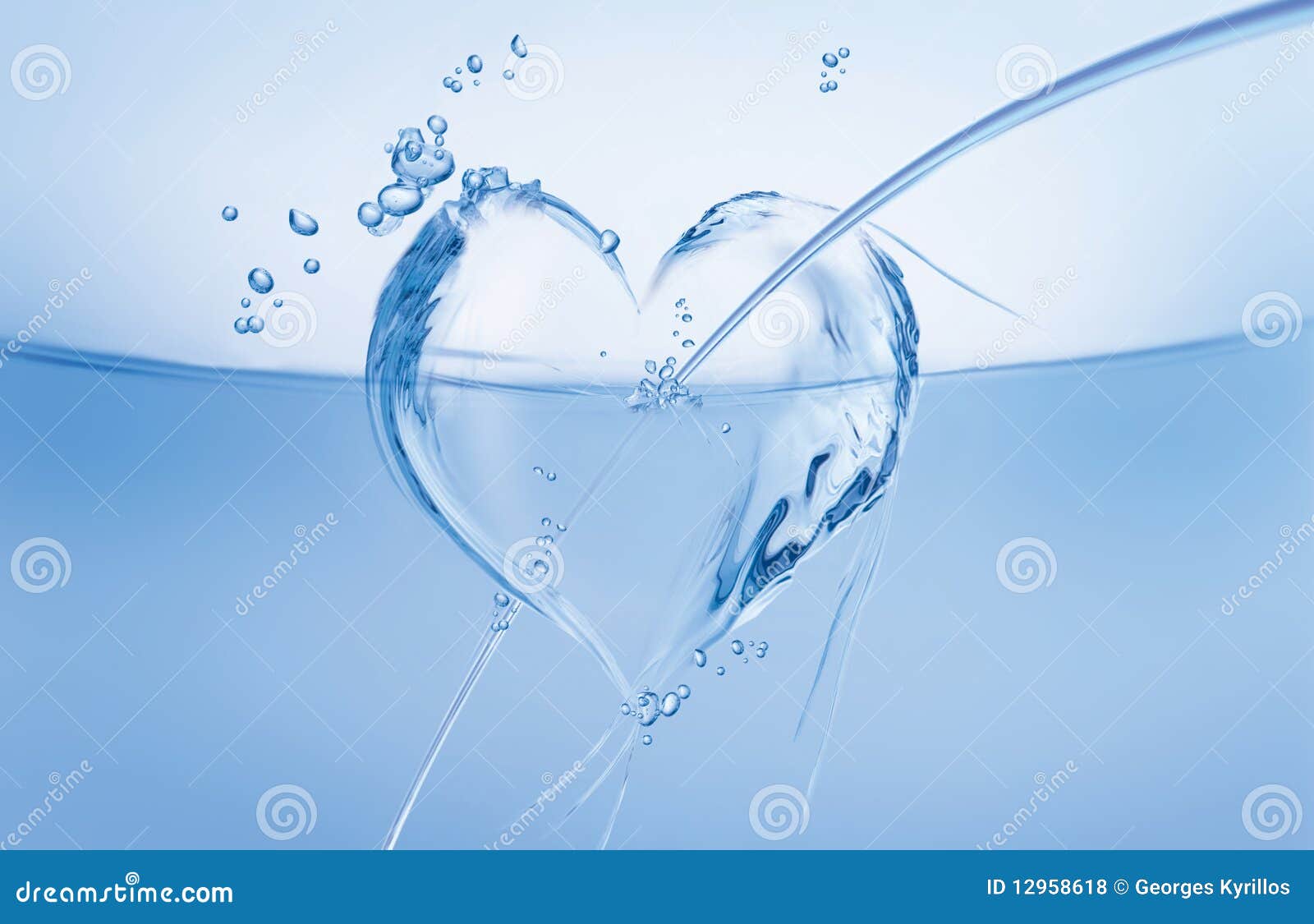 Water Heart in Wave stock photo. Image of copy, creation - 12958618
