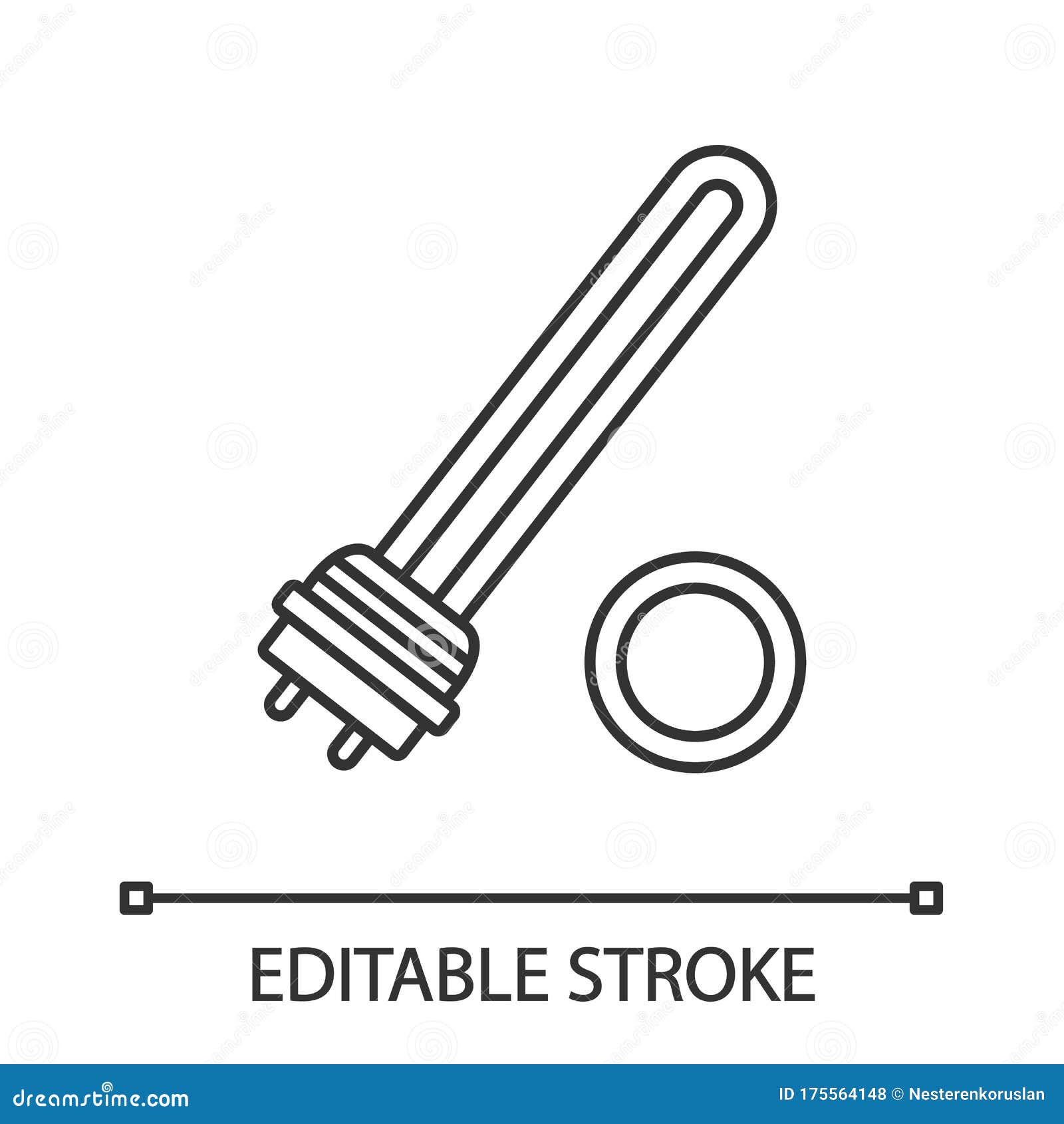Water Heater Element Linear Icon Stock Vector - Illustration of ...