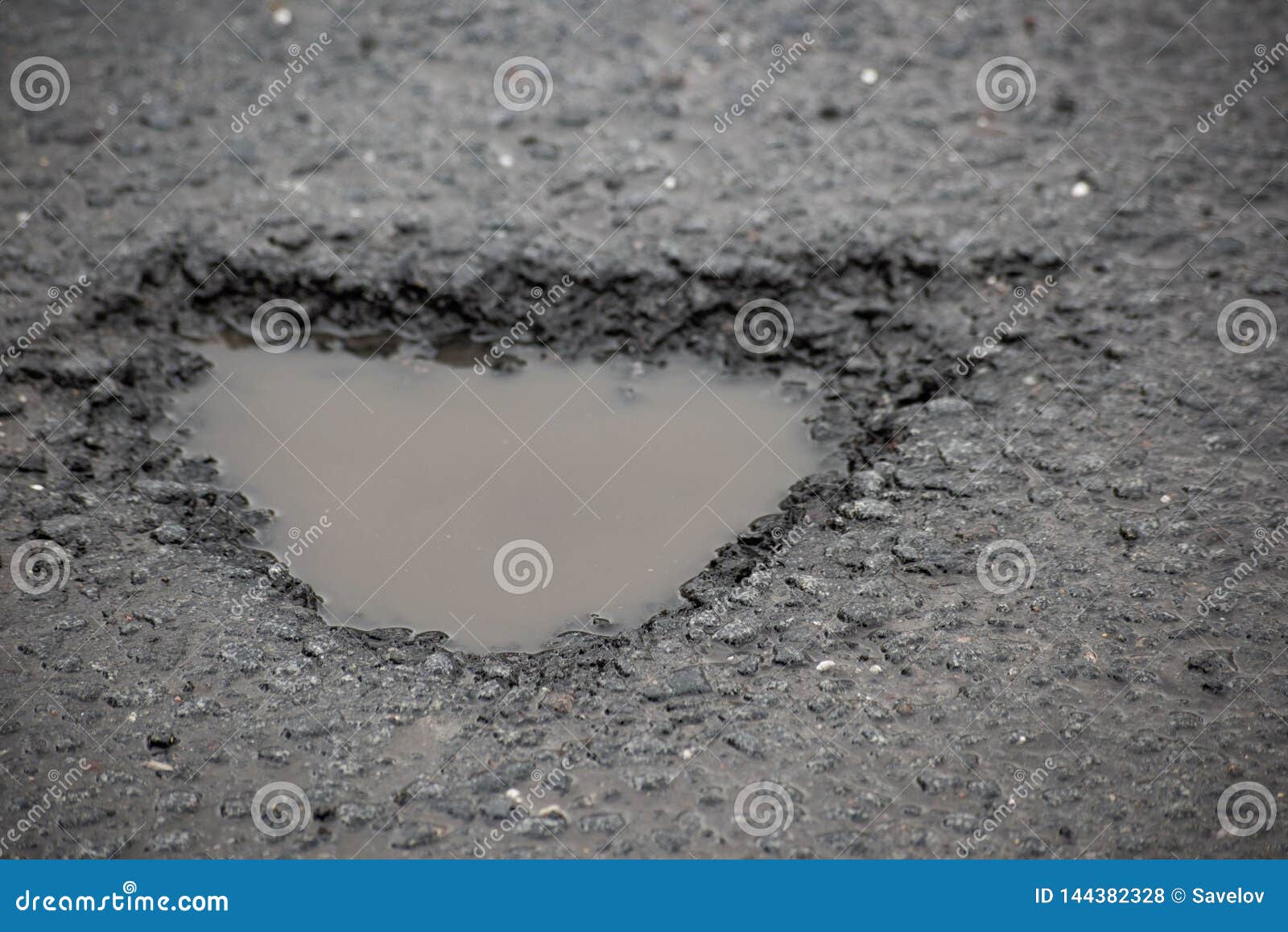 Water in the Hole in the Asphalt Stock Photo - Image of puddle, detail ...