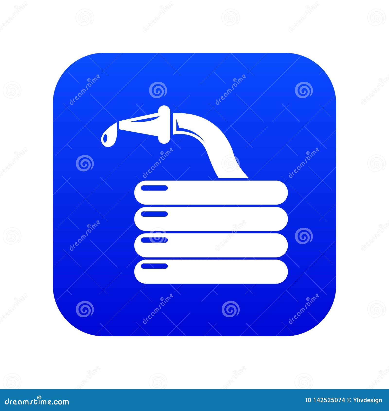 Water Hose Icon Blue Vector Stock Vector - Illustration of simple ...