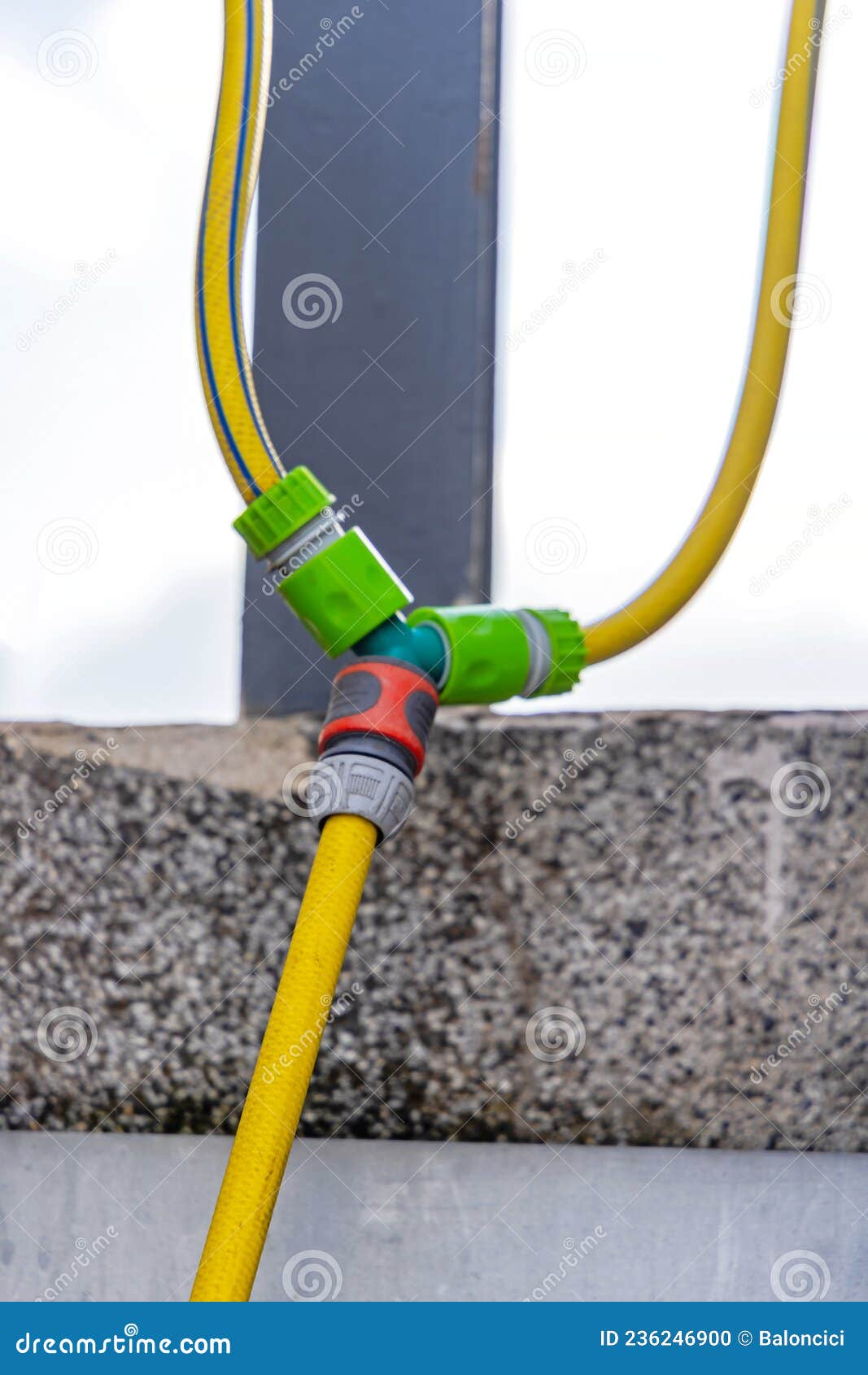 Three Way Hose Connector stock photo. Image of plastic - 236246900