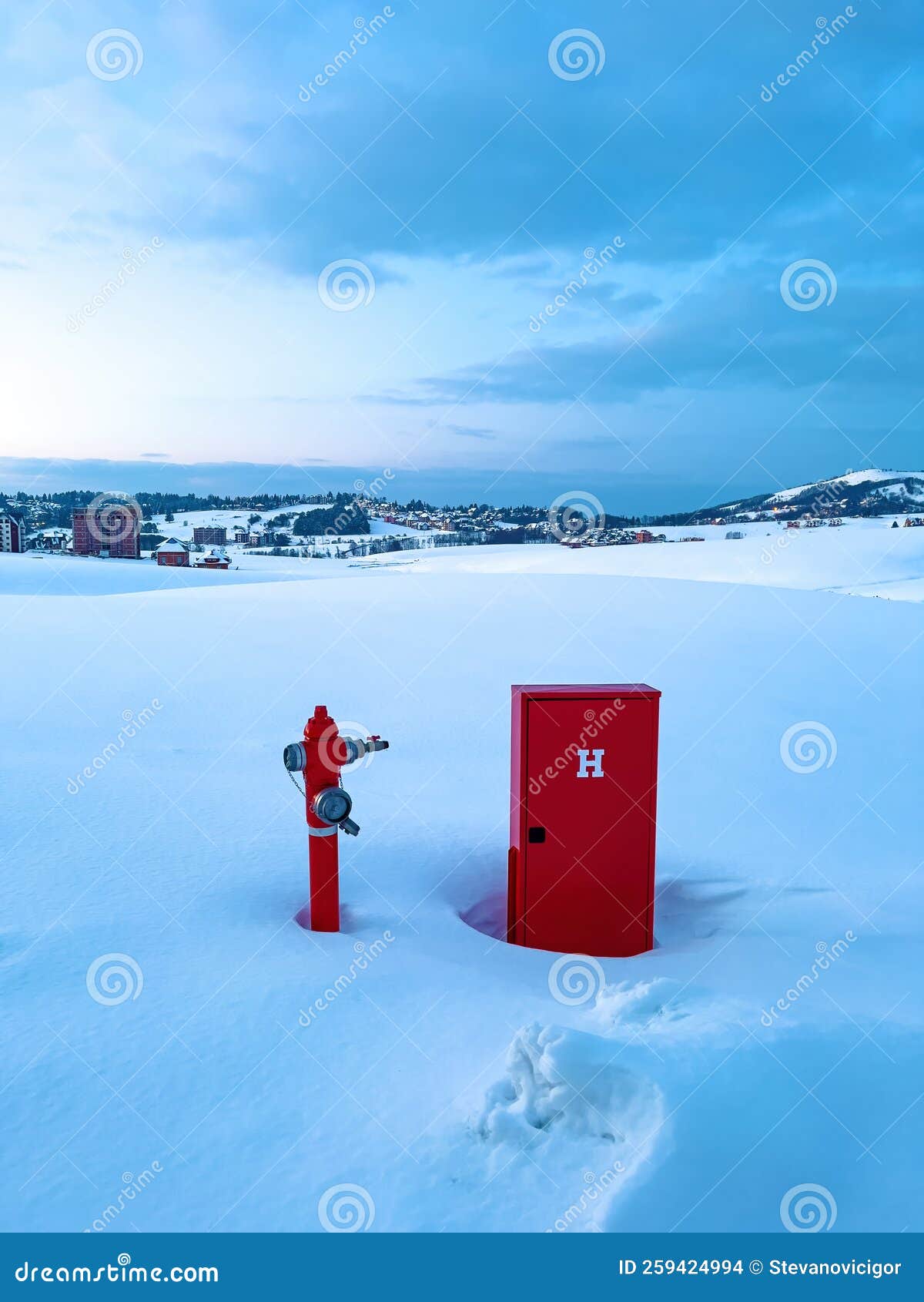 Water Hydrant in Snow in Sunset at Zlatibor Stock Photo - Image of ...