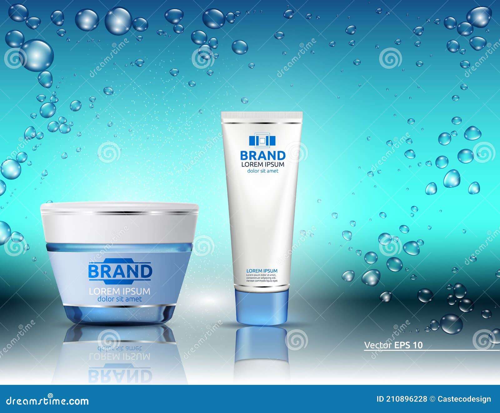 Hydration Cosmetics Bottles Isolated Vector Realistic. Product ...