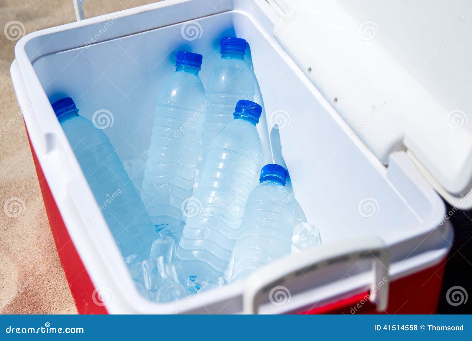 The Water in the Ice Box on the Beach Stock Photo - Image of liquid ...