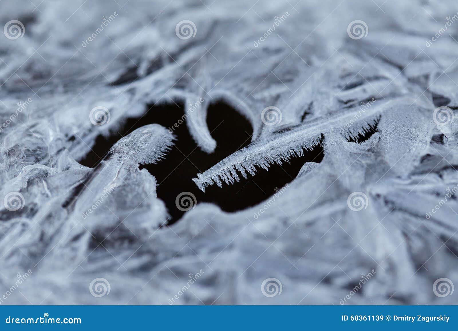 Water Ice Crystals and Black Water Stock Image - Image of fragility ...