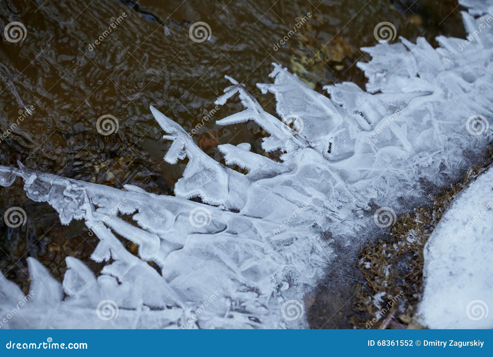 Water Ice Crystals and Black Water Stock Photo - Image of clear, color ...