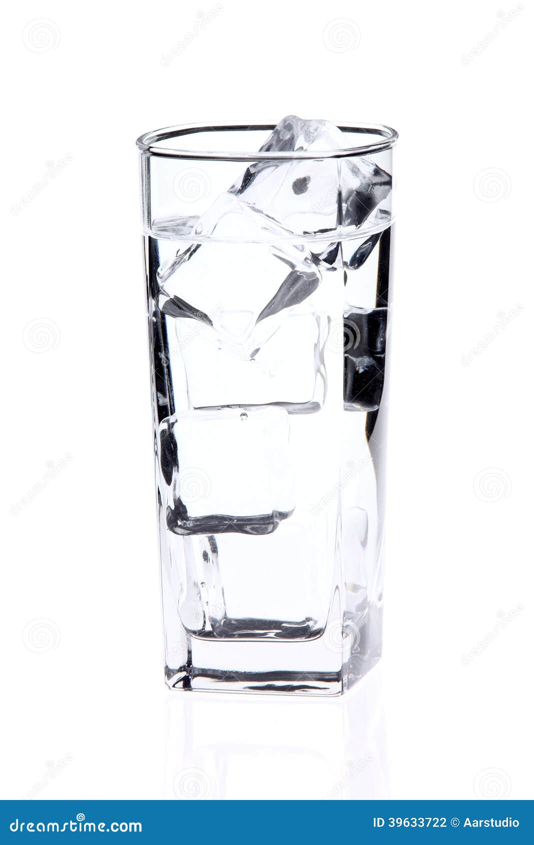 Water and Ice Cubes in a Glass Stock Photo - Image of isolated, healthy ...