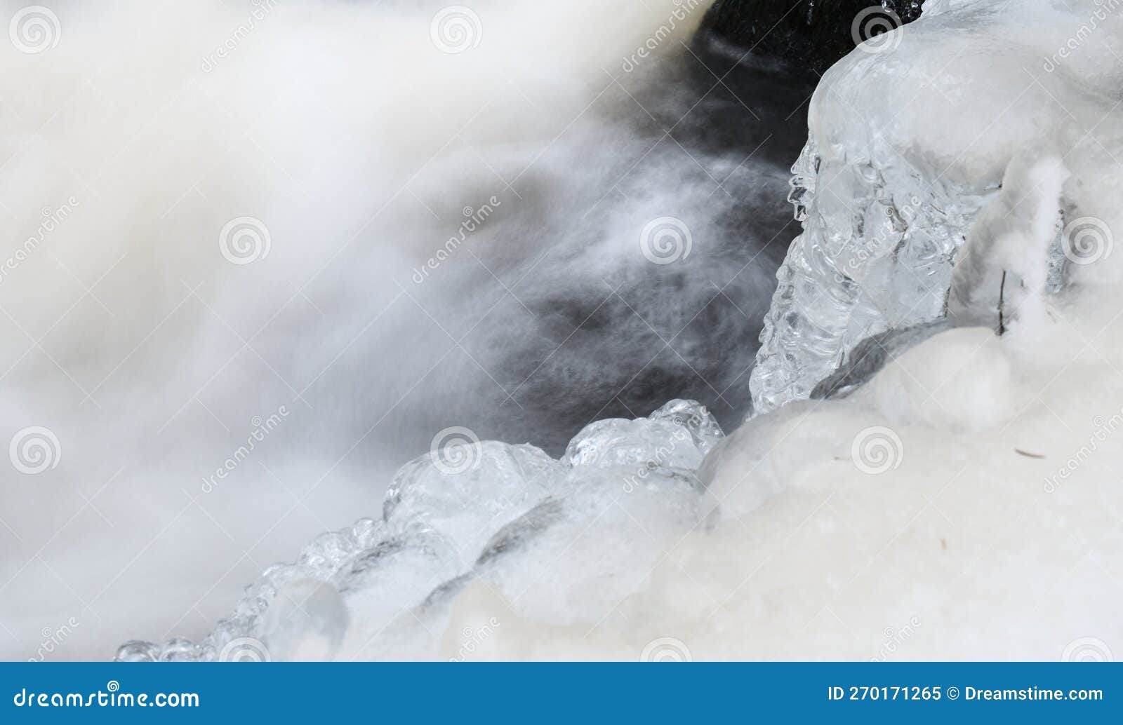 Water, Ice and Snow in Waterfall in the Nature Stock Image - Image of ...