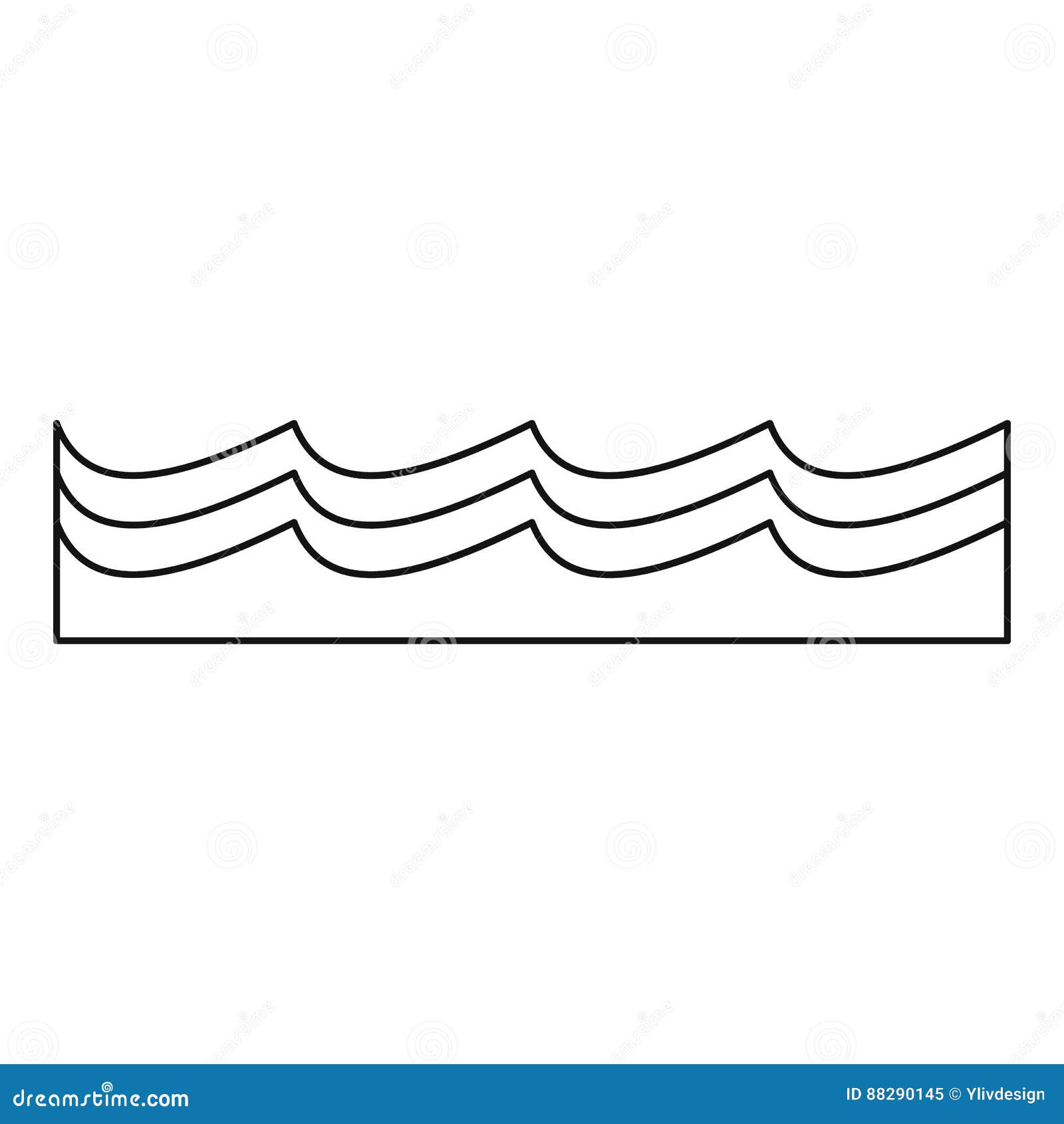 Water icon, outline style stock vector. Illustration of bright - 88290145