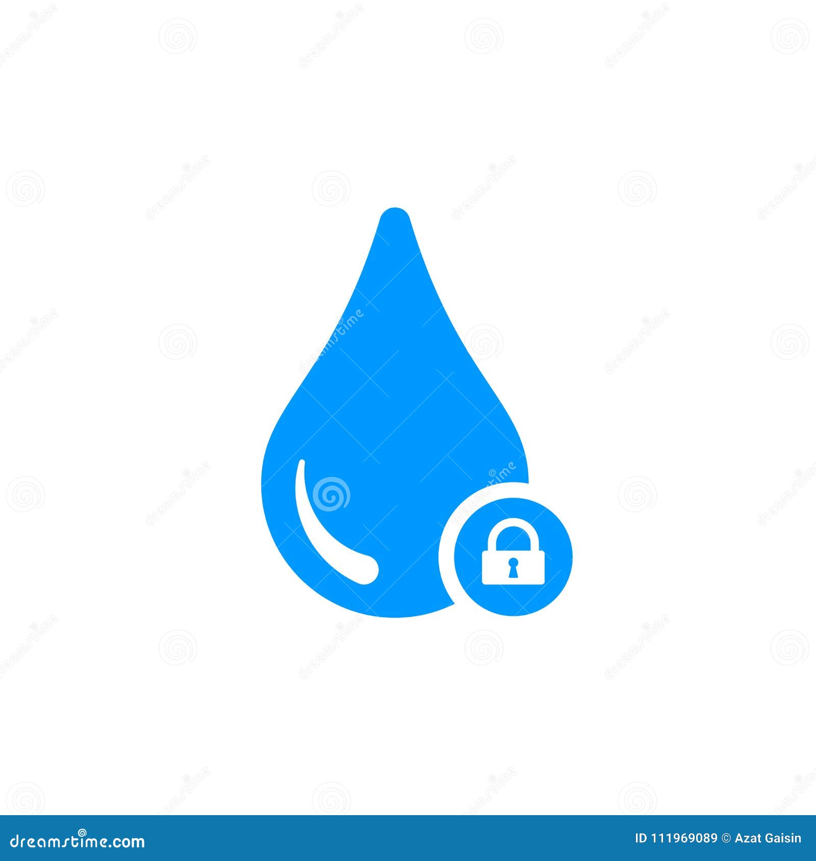 Water Icon with Padlock Sign. Water Icon and Security, Protection ...