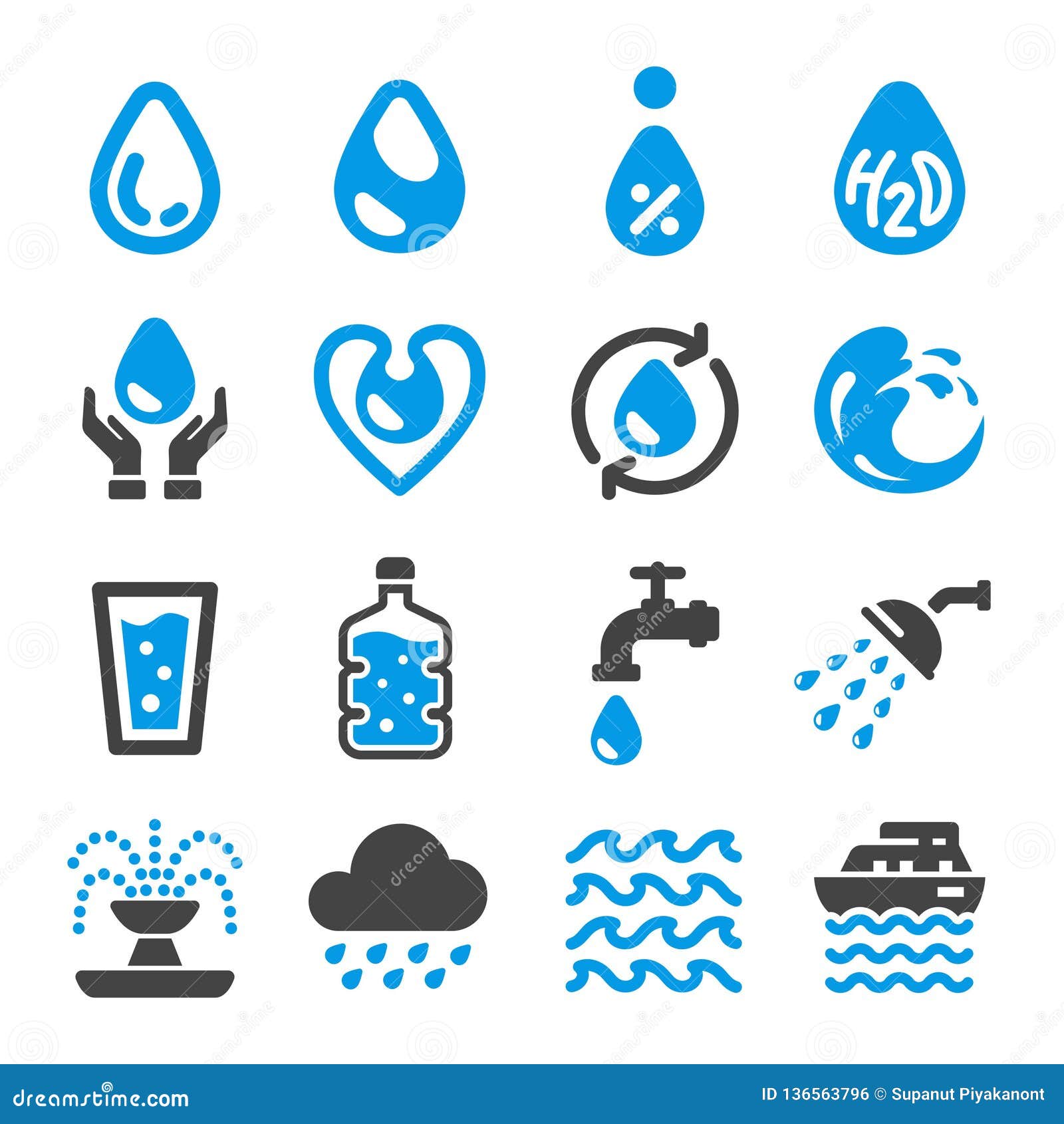 Water Tap Icon In Outline Style Cartoon Vector | CartoonDealer.com ...