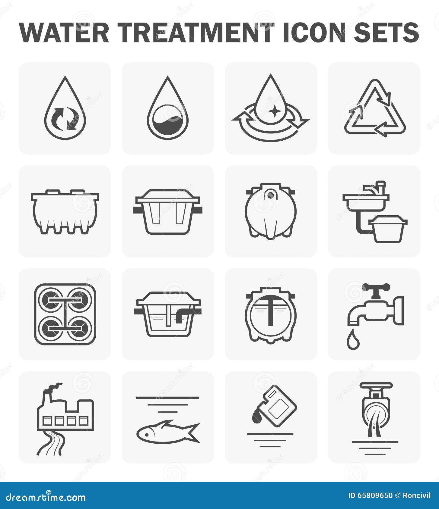 Water icon sets stock vector. Illustration of septic - 65809650